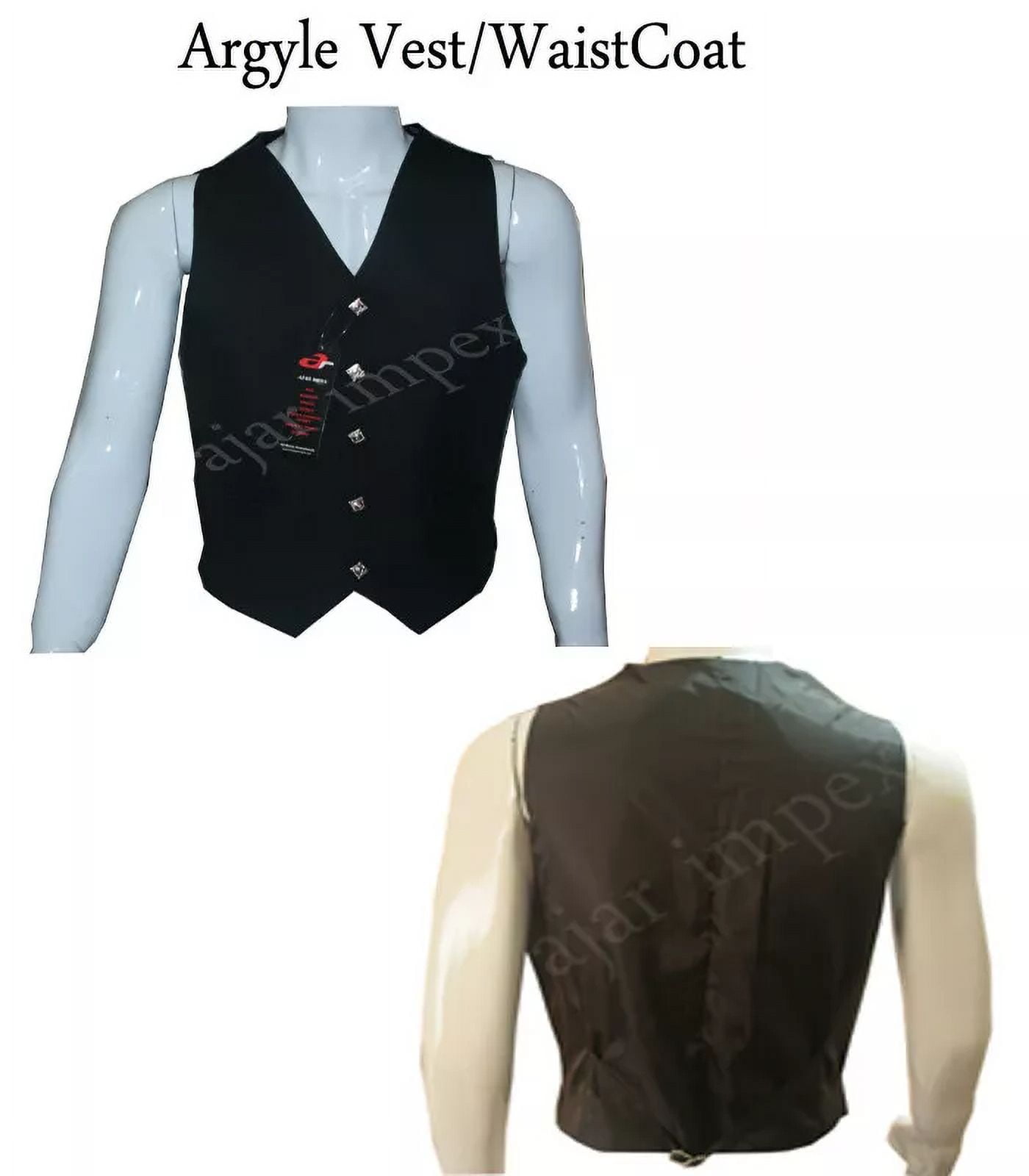Argyle Waistcoat Vest, Scottish Kilt Vest, Charlie Waistcoat 5-Button ...