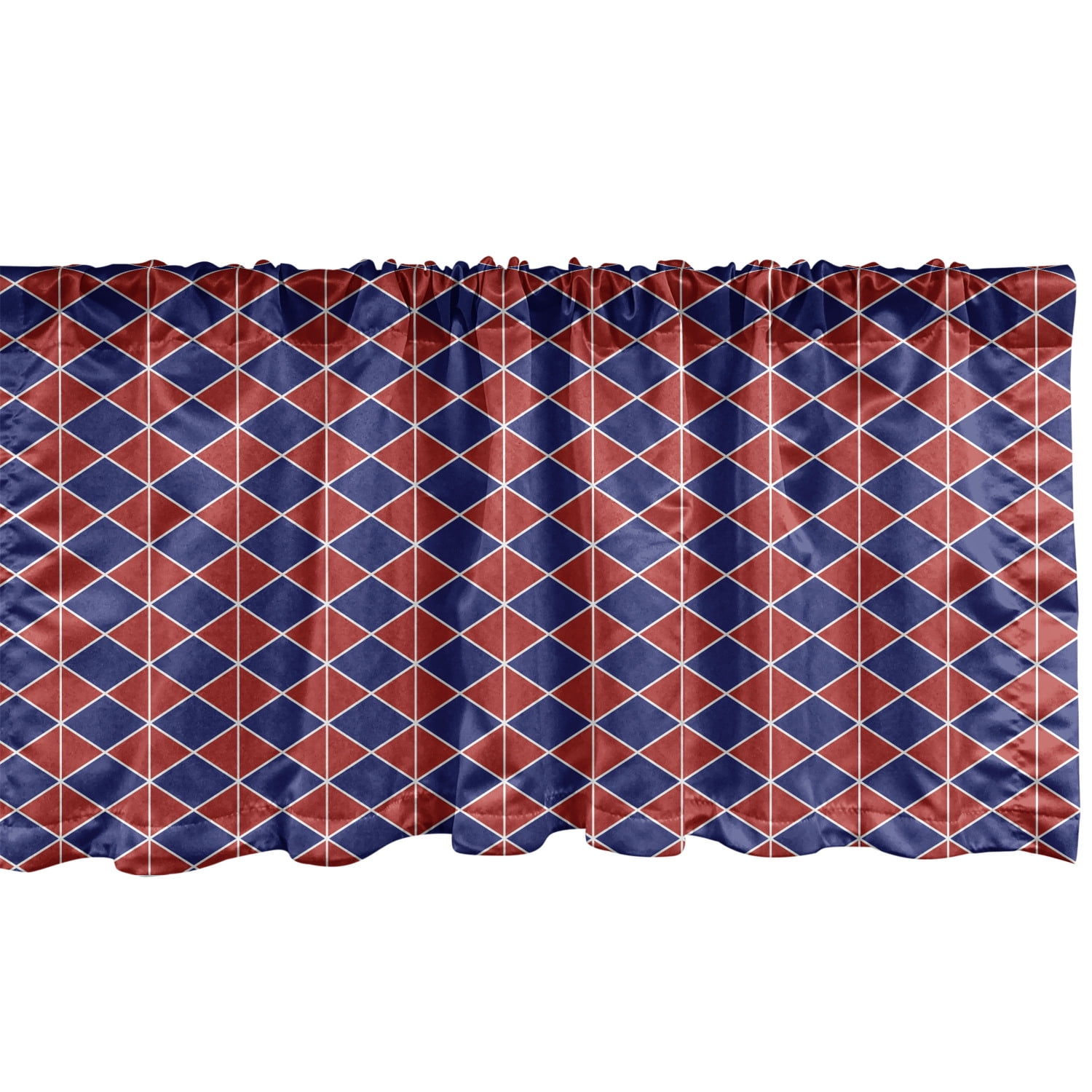 Argyle Window Valance Pack of 2, Abstract Geometric Diamond Shaped ...