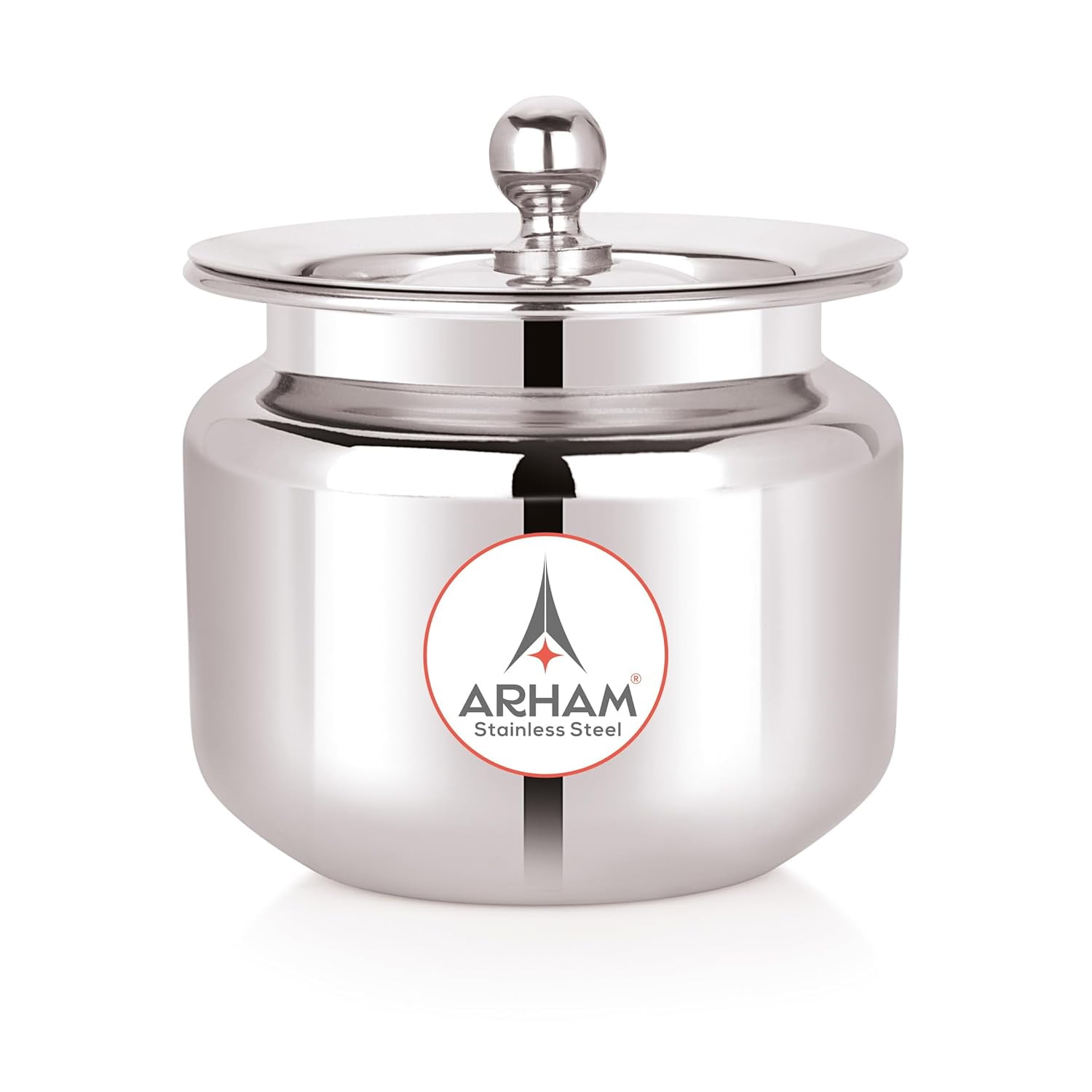 Arham Stainless Steel Satvik Premium Ghee Pot with Lid Spoon For Storing Ghee Oil Sugar Salt and ...
