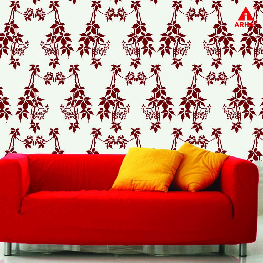 Arhat Stencils ASRE451 Vine Pattern Glossy PVC Wall Stencils - Walmart.com