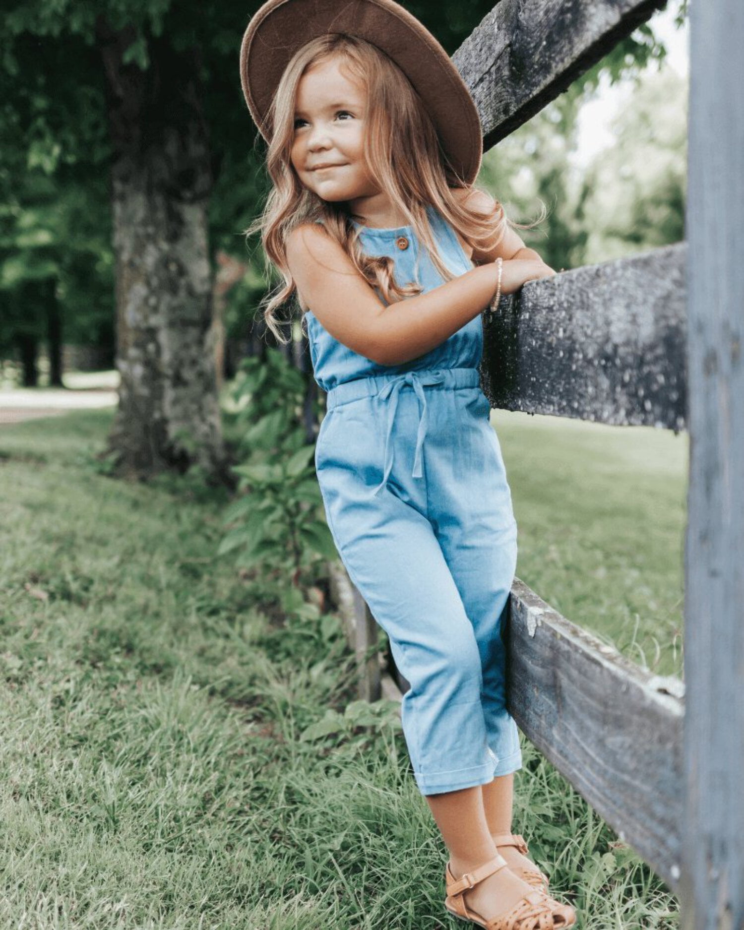 Ari Button Front Denim Jumpsuit - Light Wash - Walmart.com