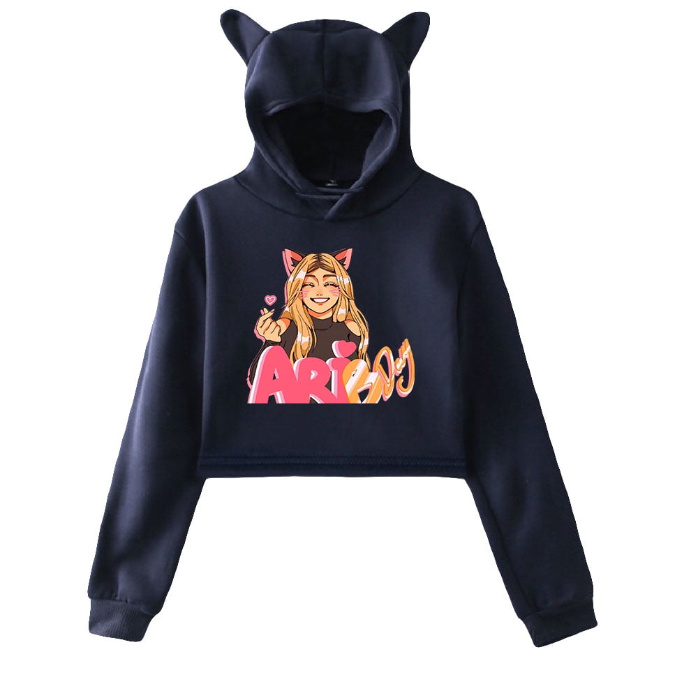 Ari Gameplays Hoodie Womens Girls Cat Ear Sweatshirts Hip Hop Merch ...