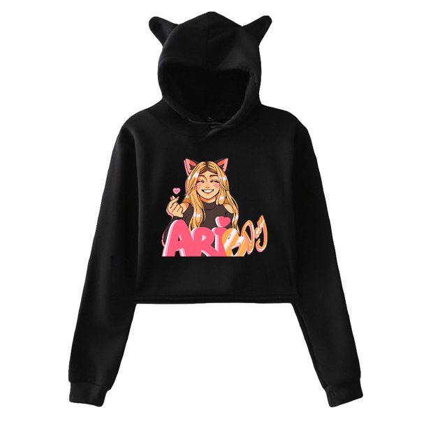 Ari Gameplays Hoodie Womens Girls Cat Ear Sweatshirts Hip Hop Merch ...