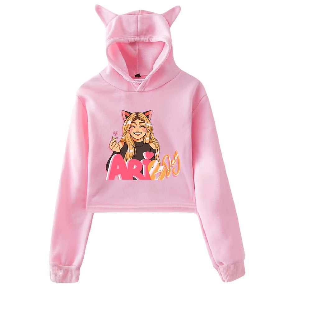 Ari Gameplays Hoodie Womens Girls Cat Ear Sweatshirts Hip Hop Merch ...