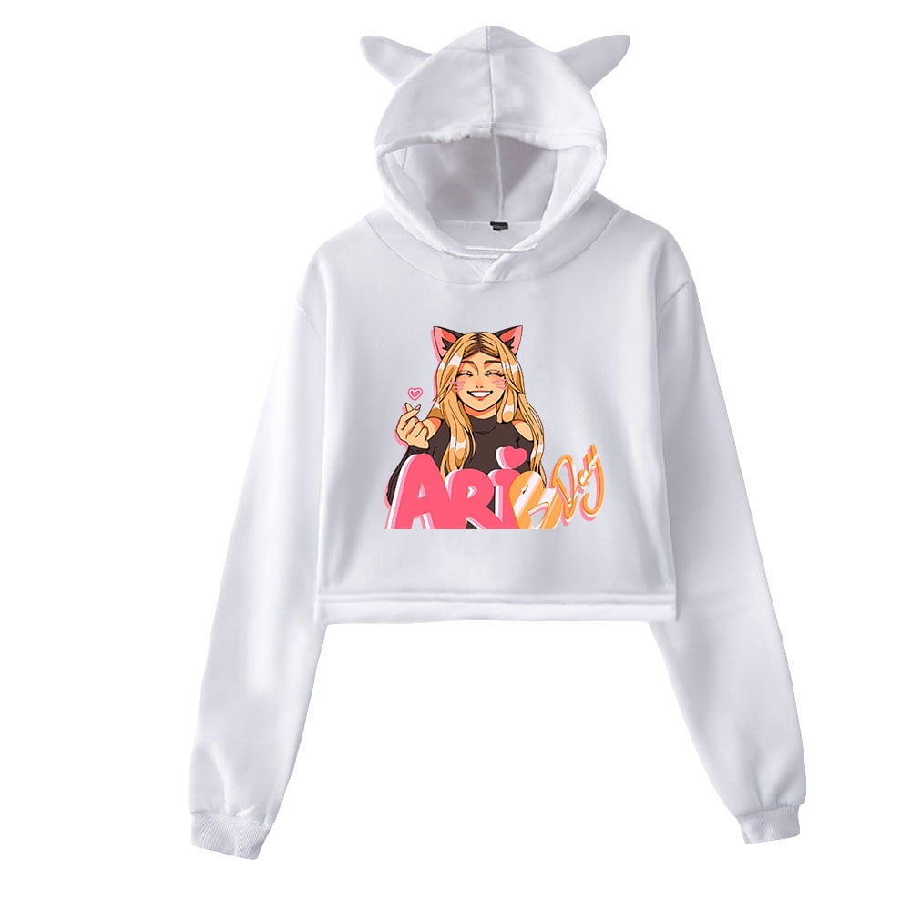 Ari Gameplays Hoodie Womens Girls Cat Ear Sweatshirts Hip Hop Merch ...