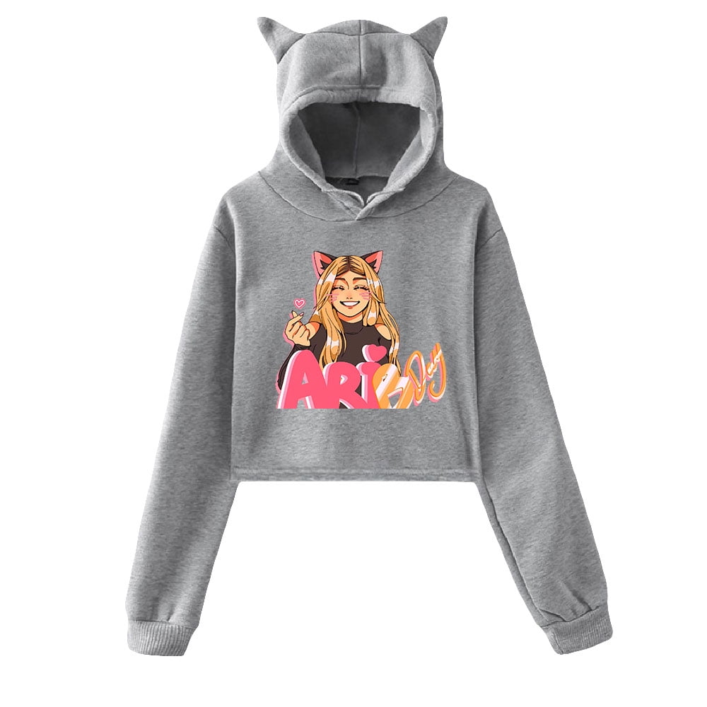 Ari Gameplays Hoodie Womens Girls Cat Ear Sweatshirts Hip Hop Merch ...