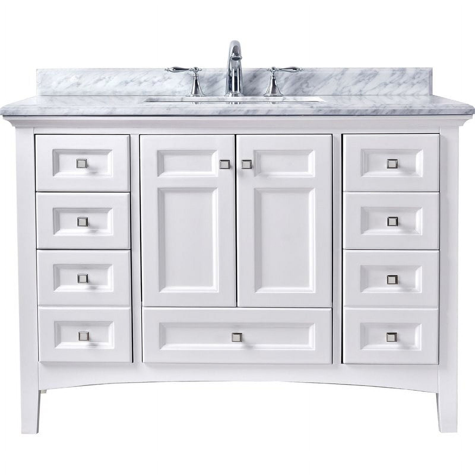 "Ari Kitchen & Bath Luz 42"" Single Solid Wood Bathroom Vanity in White ...