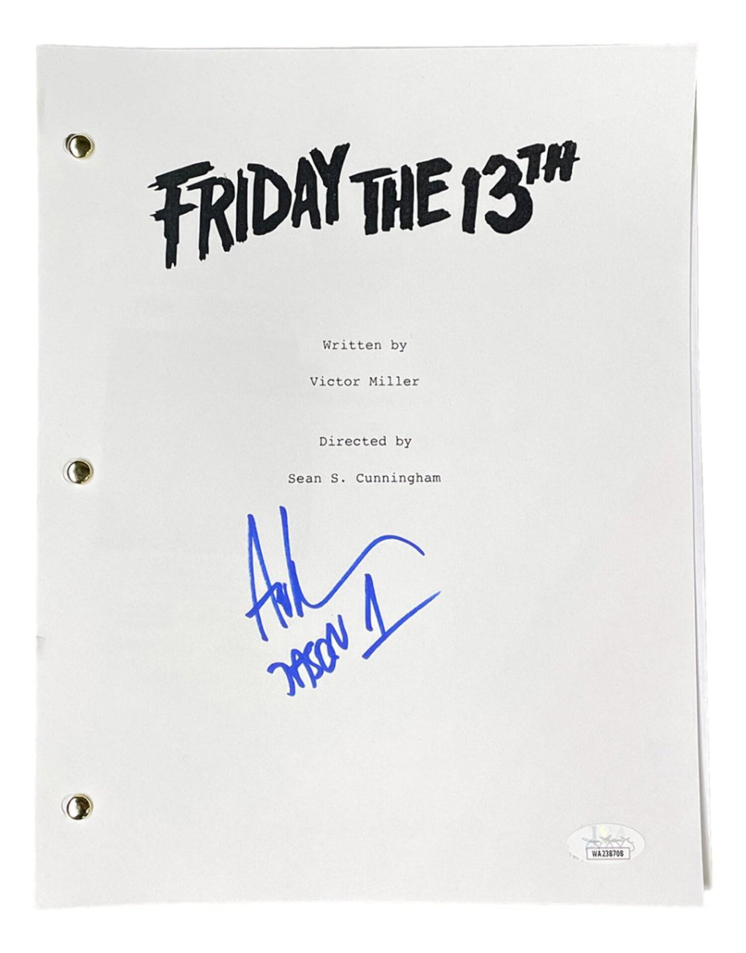 Ari Lehman Signed Friday The 13th Movie Script Jason 1 Inscribed JSA ...