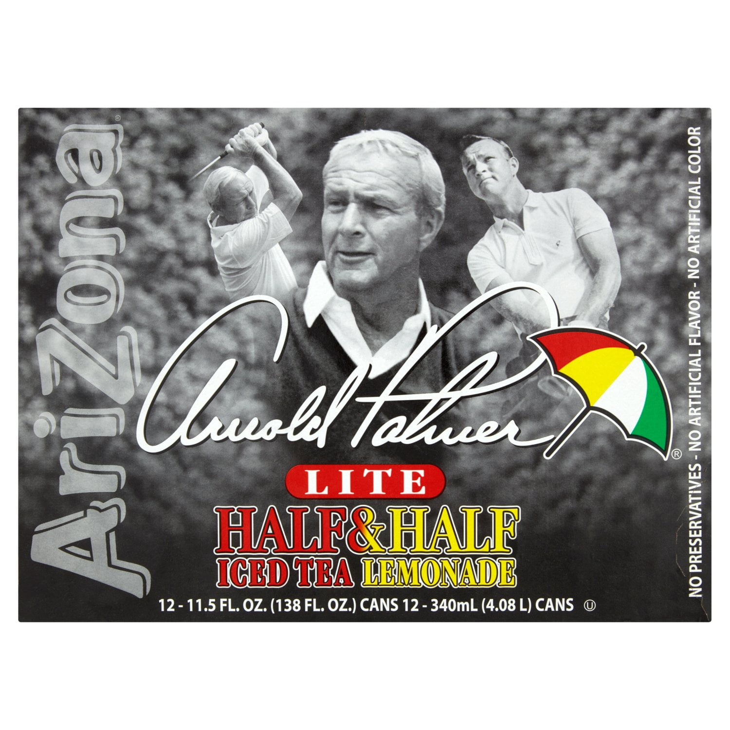 AriZona Arnold Palmer Half & Half Iced Tea, Lemonade Lite, 12-Pack, 11. ...