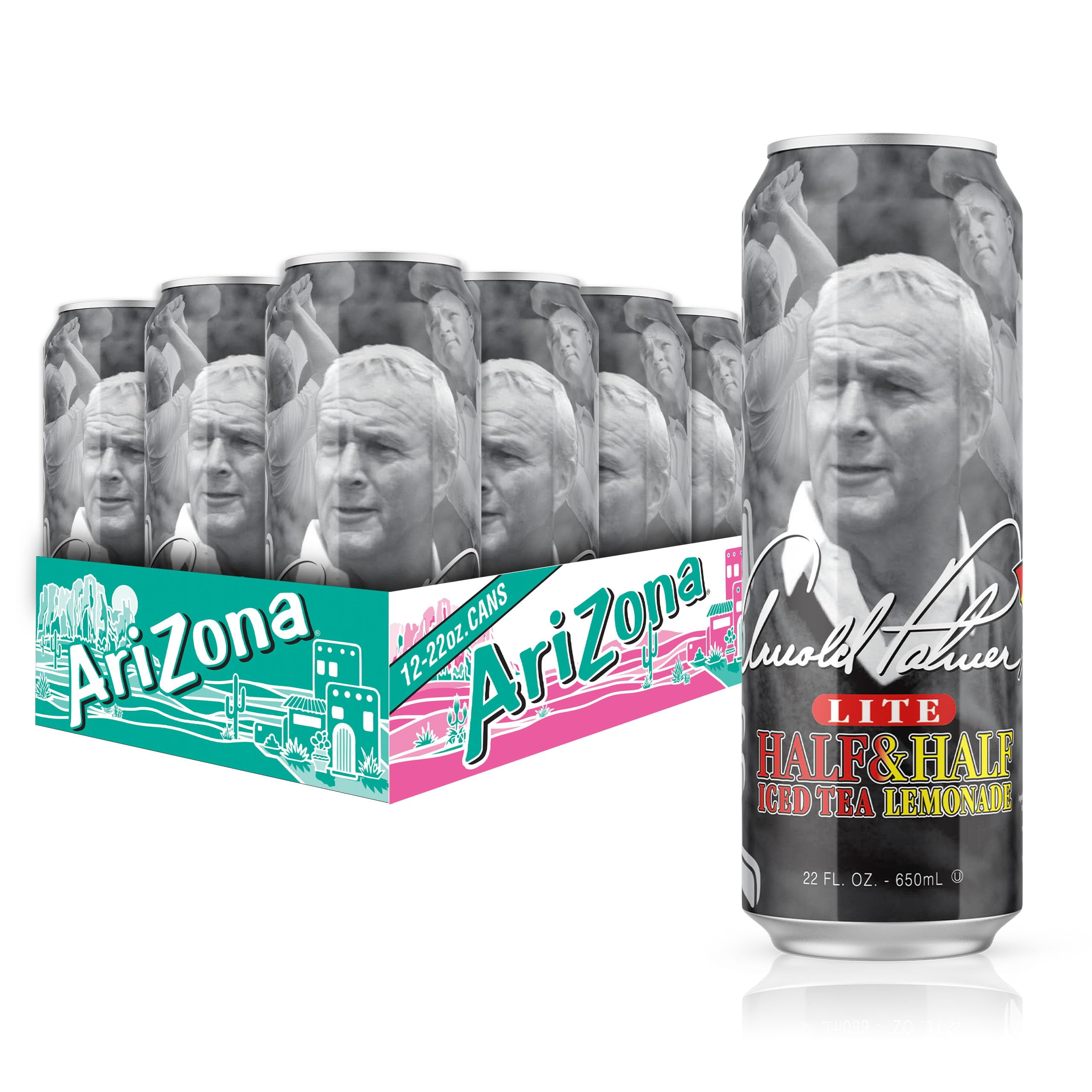AriZona Arnold Palmer Half and Half - Big Can, 22 Fl Oz (Pack of 12 ...