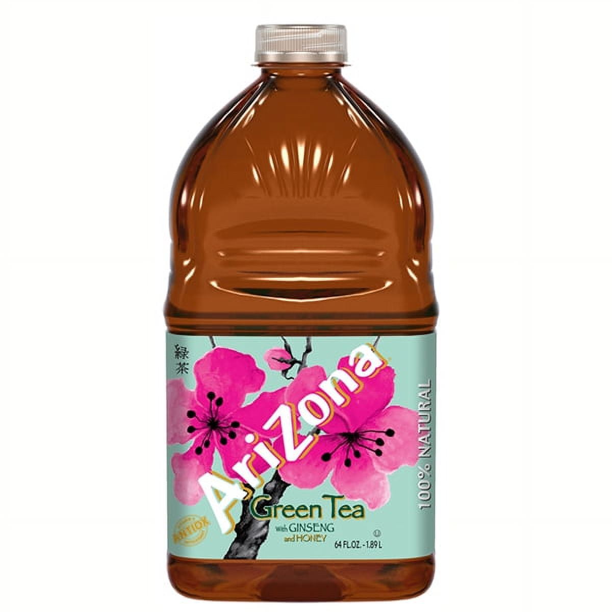AriZona Ginseng and Honey Green Tea 64 oz Plastic Bottles - Pack of 8 ...