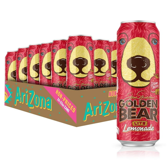 AriZona Golden Bear Strawberry Lemonade - Big Can, 22 Fl Oz (Pack of 24 ...