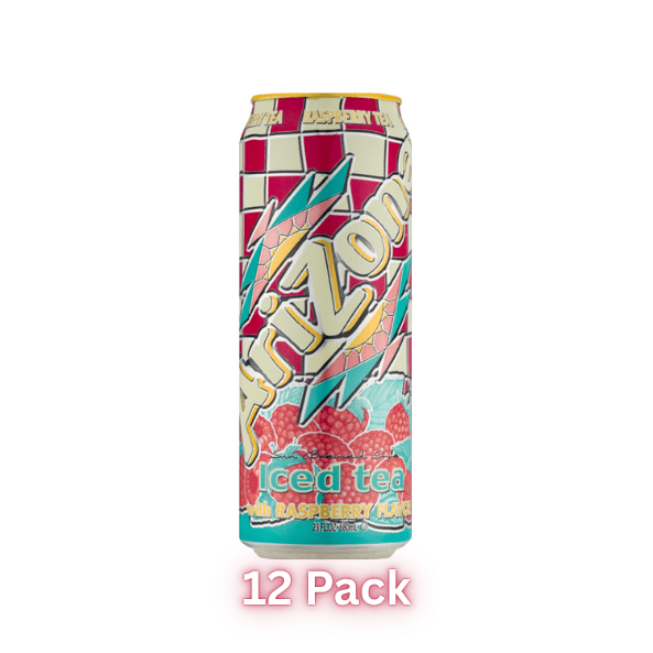 AriZona Iced Tea with Raspberry Flavor, 23 fl oz Cans, 12 Pack ...