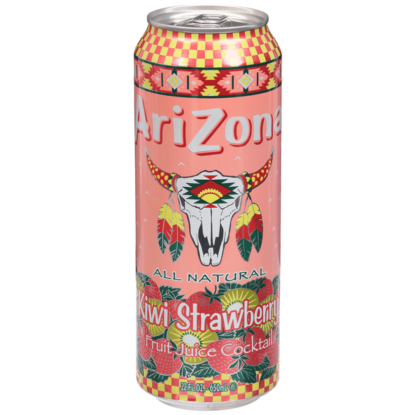 AriZona Kiwi Strawberry Fruit Juice Cocktail, 22 fl oz Bottles, 24 Pack ...