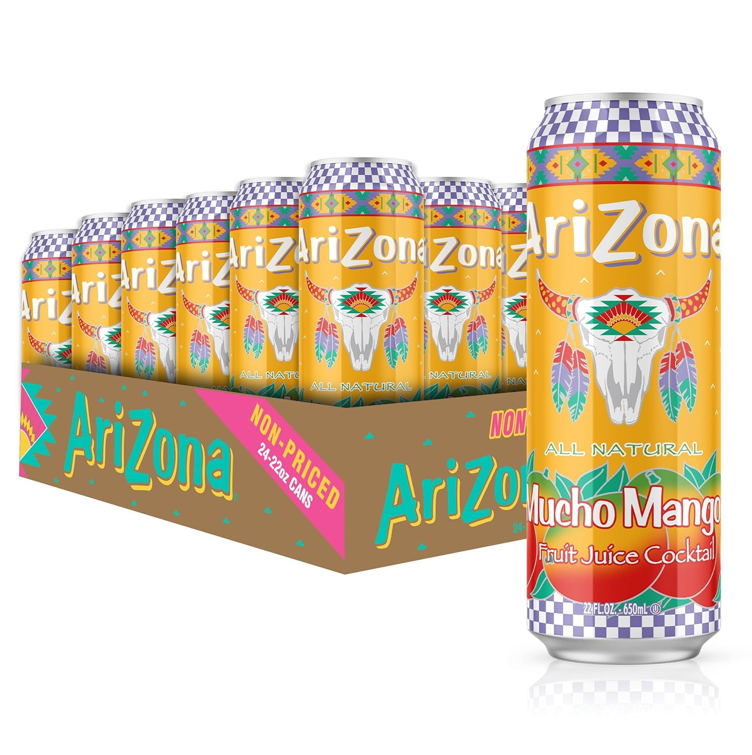 AriZona Mucho Mango Juice Cocktail - Big Can, 22 Fl Oz (Pack of 24 ...