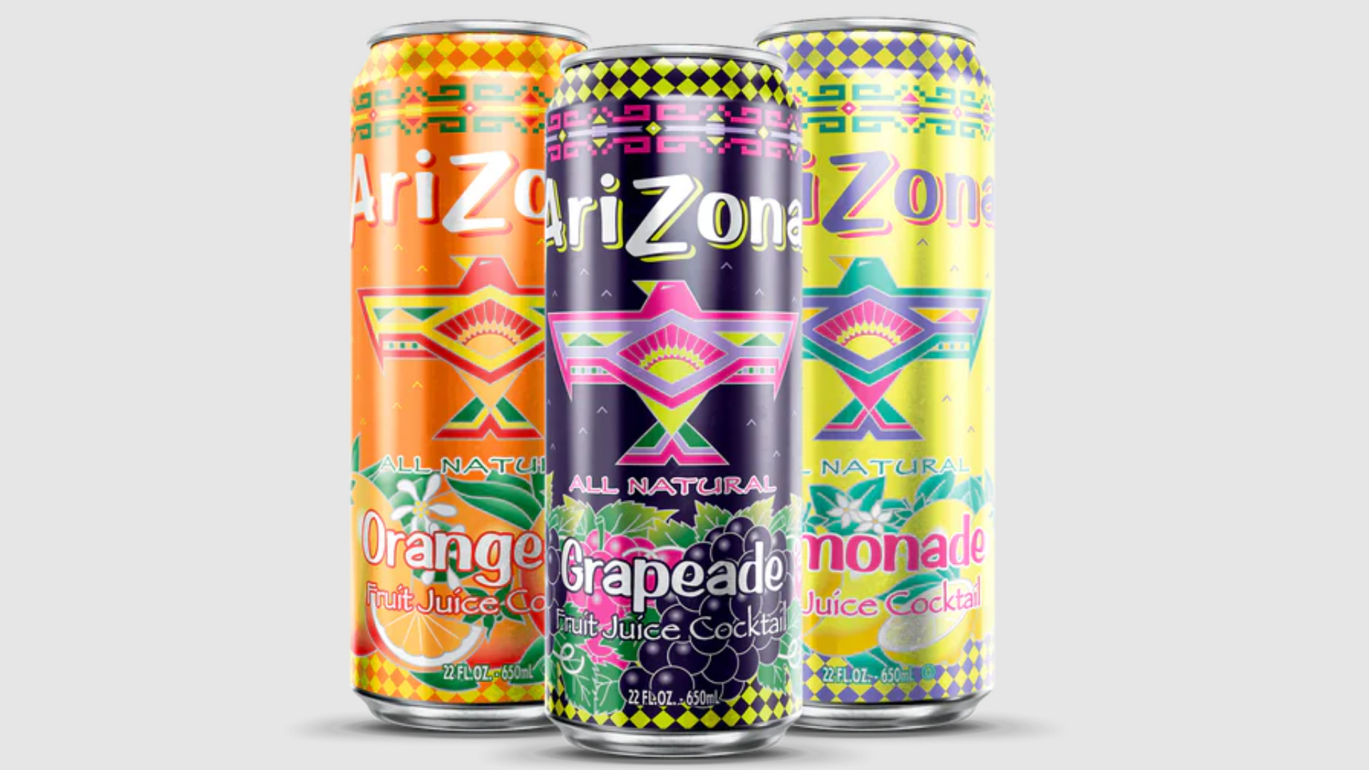 AriZona Orangeade, Grapeade & Lemonade Variety Pack, 22 fl oz Big Cans ...