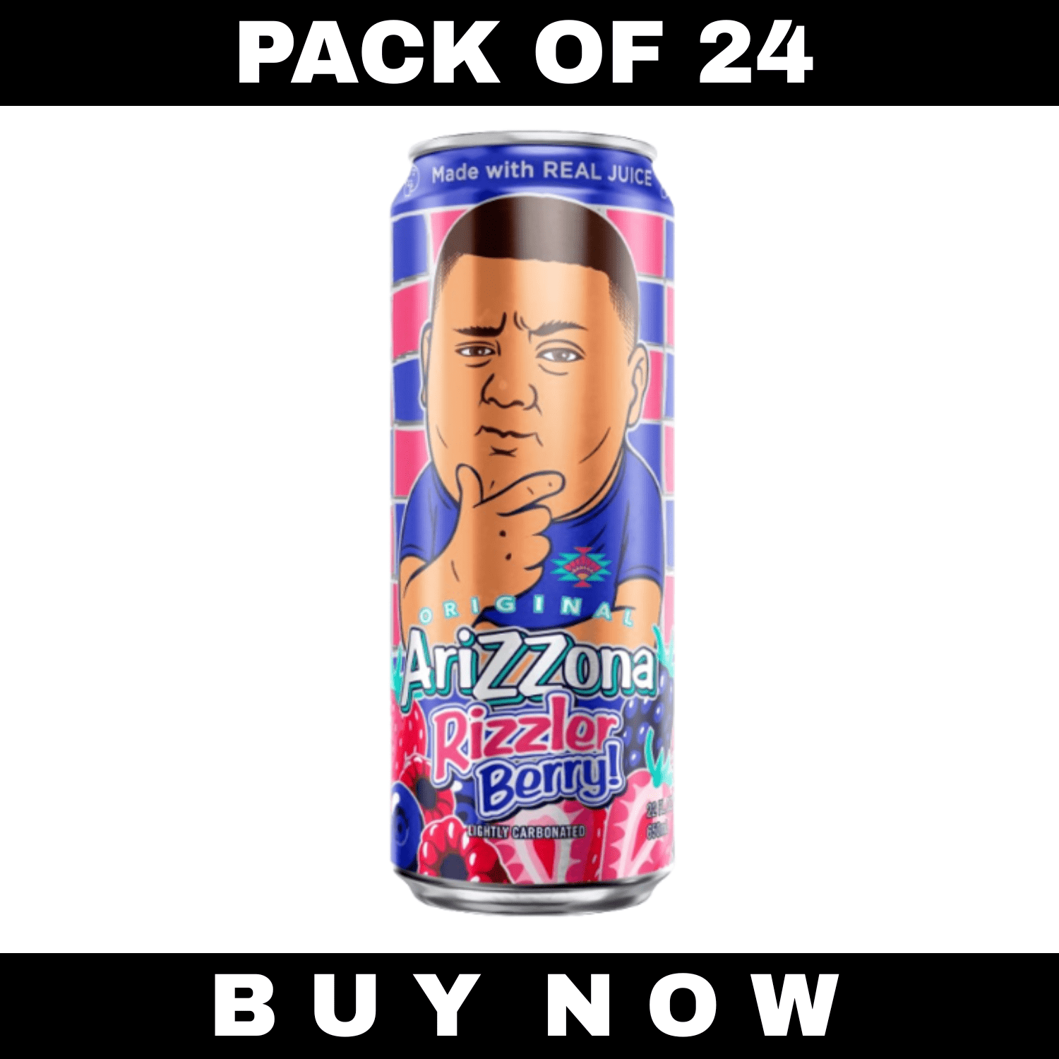 AriZona Rizzler Berry , 22 oz Cans, Pack of 24 – Bold Fruit Flavor ...