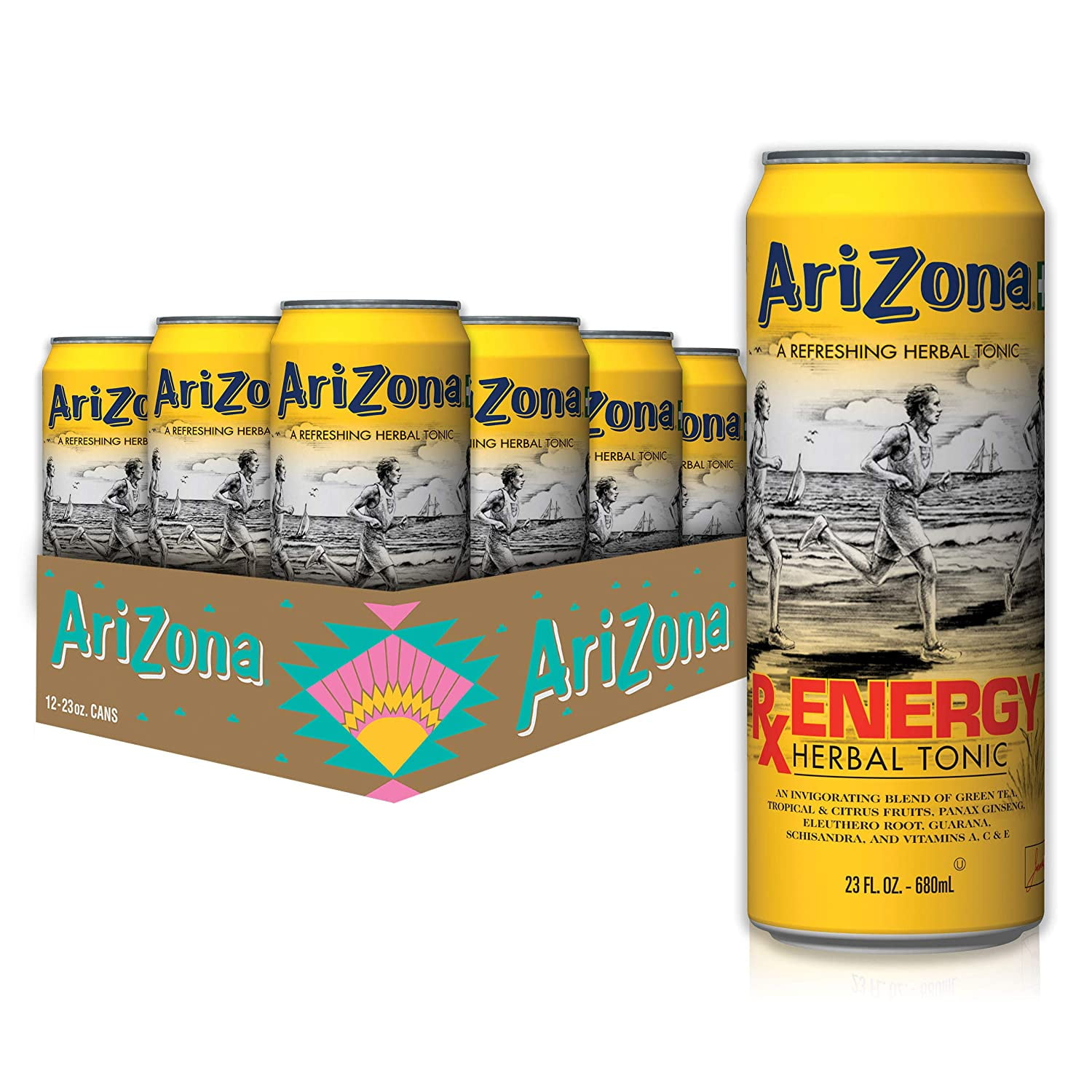 AriZona Rx Energy Herbal Tonic, Non-Carbonated Energy Drink, 23 Fl Oz ...