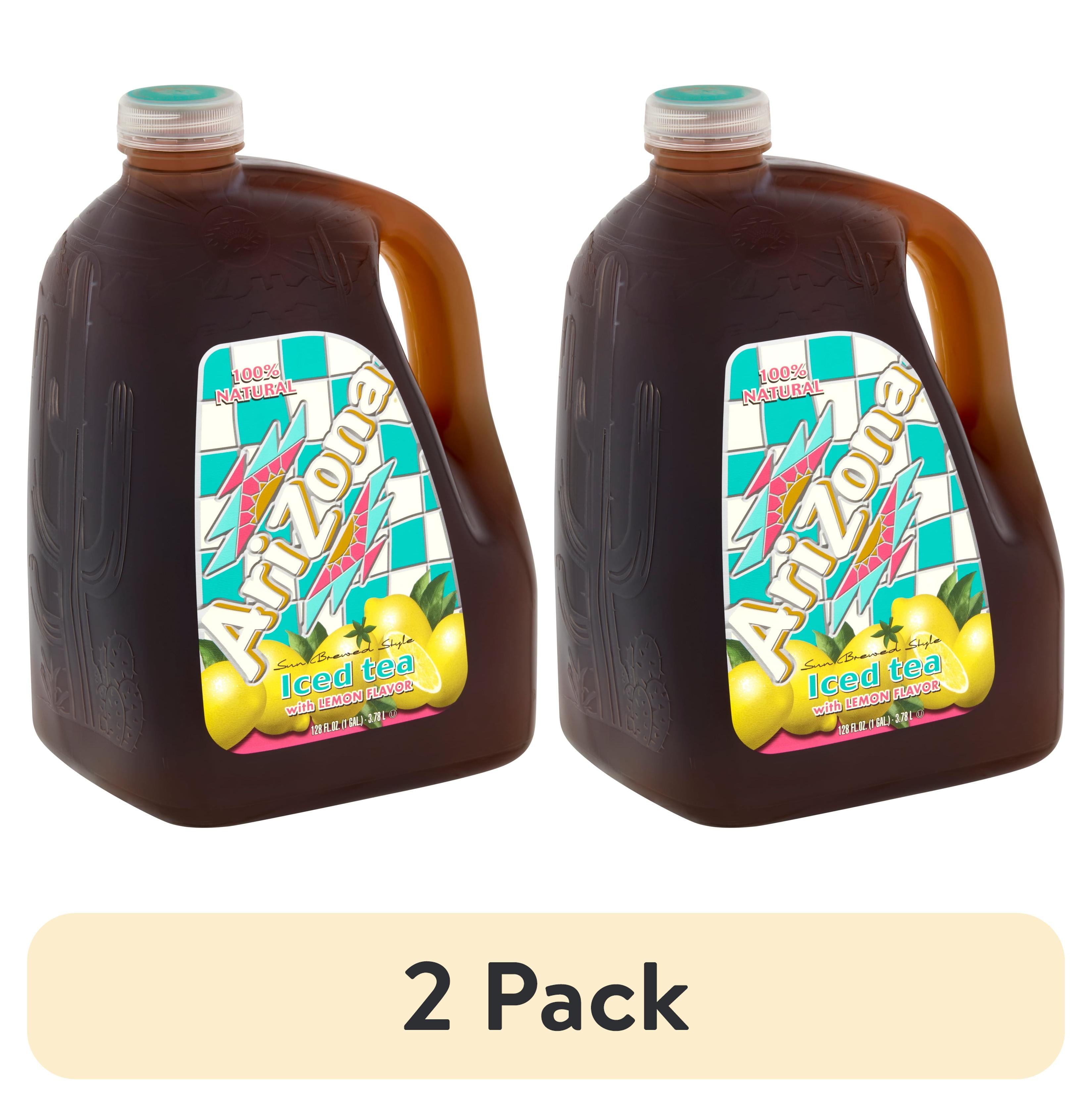 (2 pack) AriZona Sun Brewed Style Iced Tea with Lemon Flavor, 128 fl oz ...
