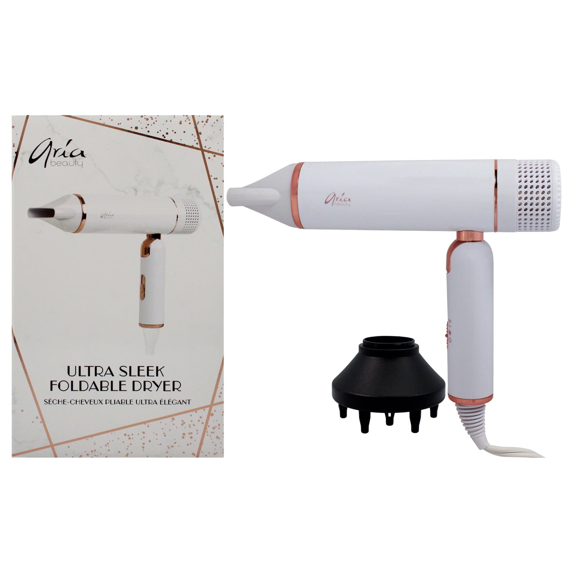 Aria Beauty Ultra Sleek Foldable Hair Dryer - White , 1 Pc Hair Dryer ...