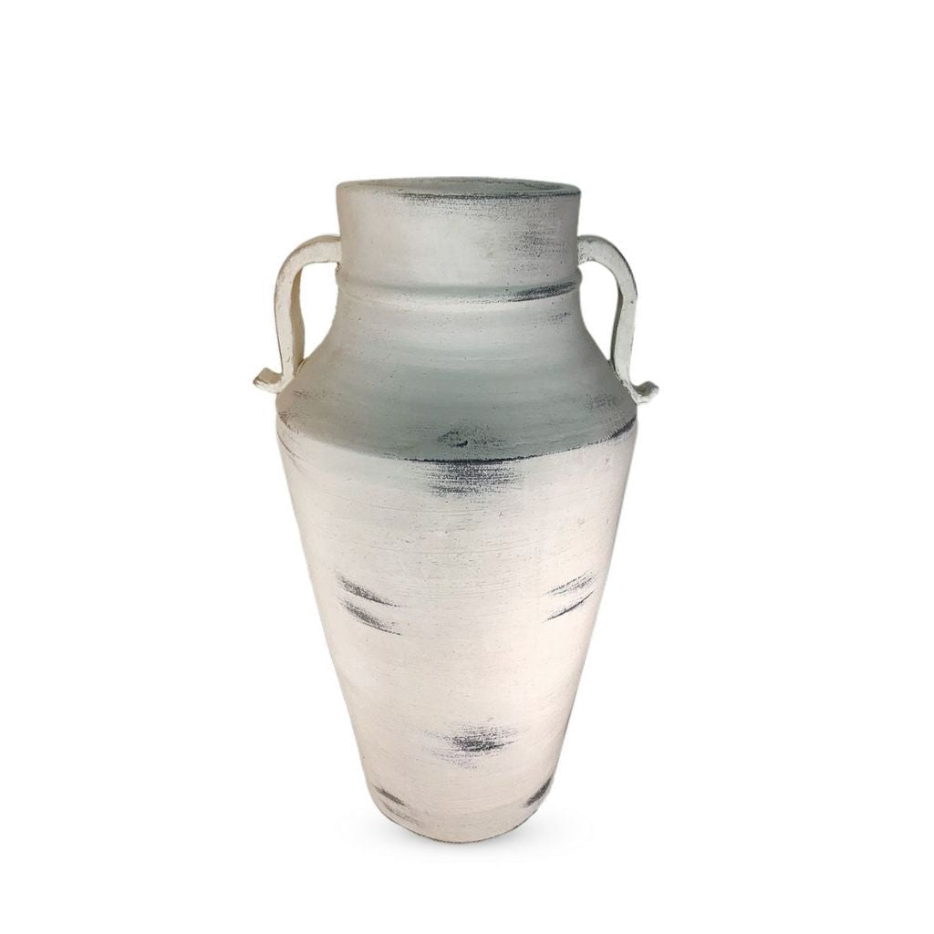 Aria Home Barrel Shaped White Wash Ceramic Vase - Walmart.com