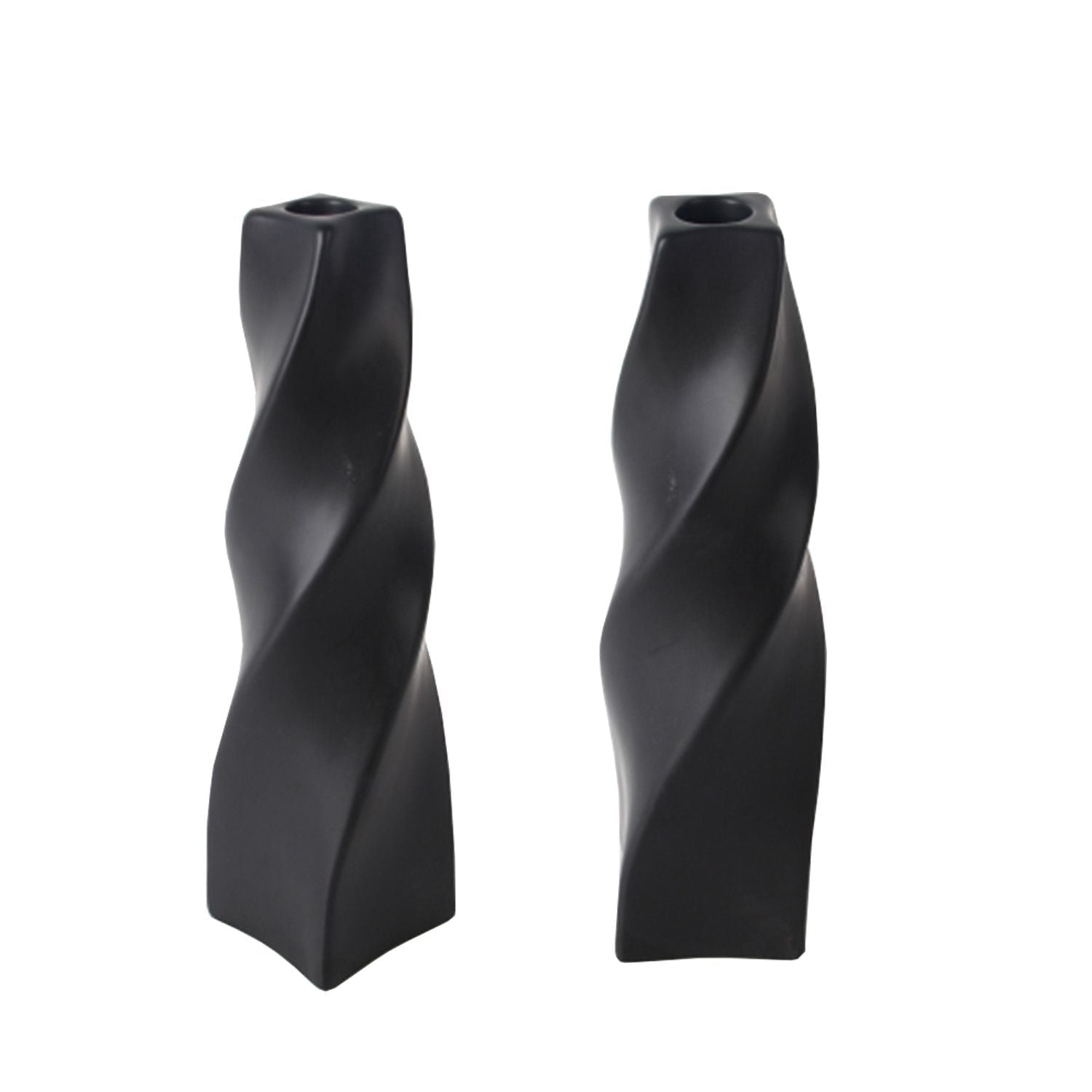 Aria Home Curvy Tall Ceramic Taper Candle Holders Modern Decor Accent ...
