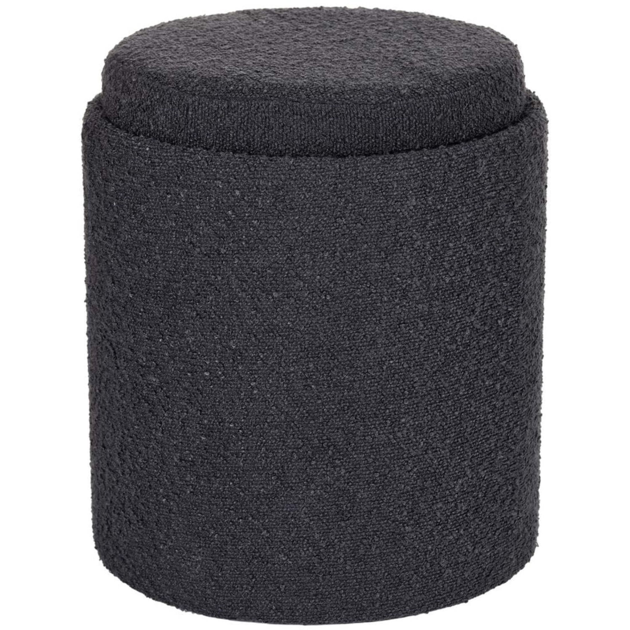 Aria Home Tray Top Storage Ottoman in Black Plush Boucle Fabric, Coffee ...