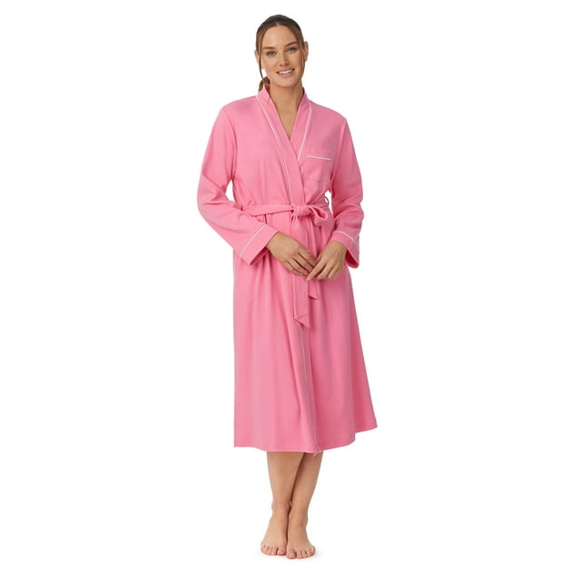 Aria Women's Long Sleeve Wrap Robe, 48", with Pockets and Self-Fabric ...