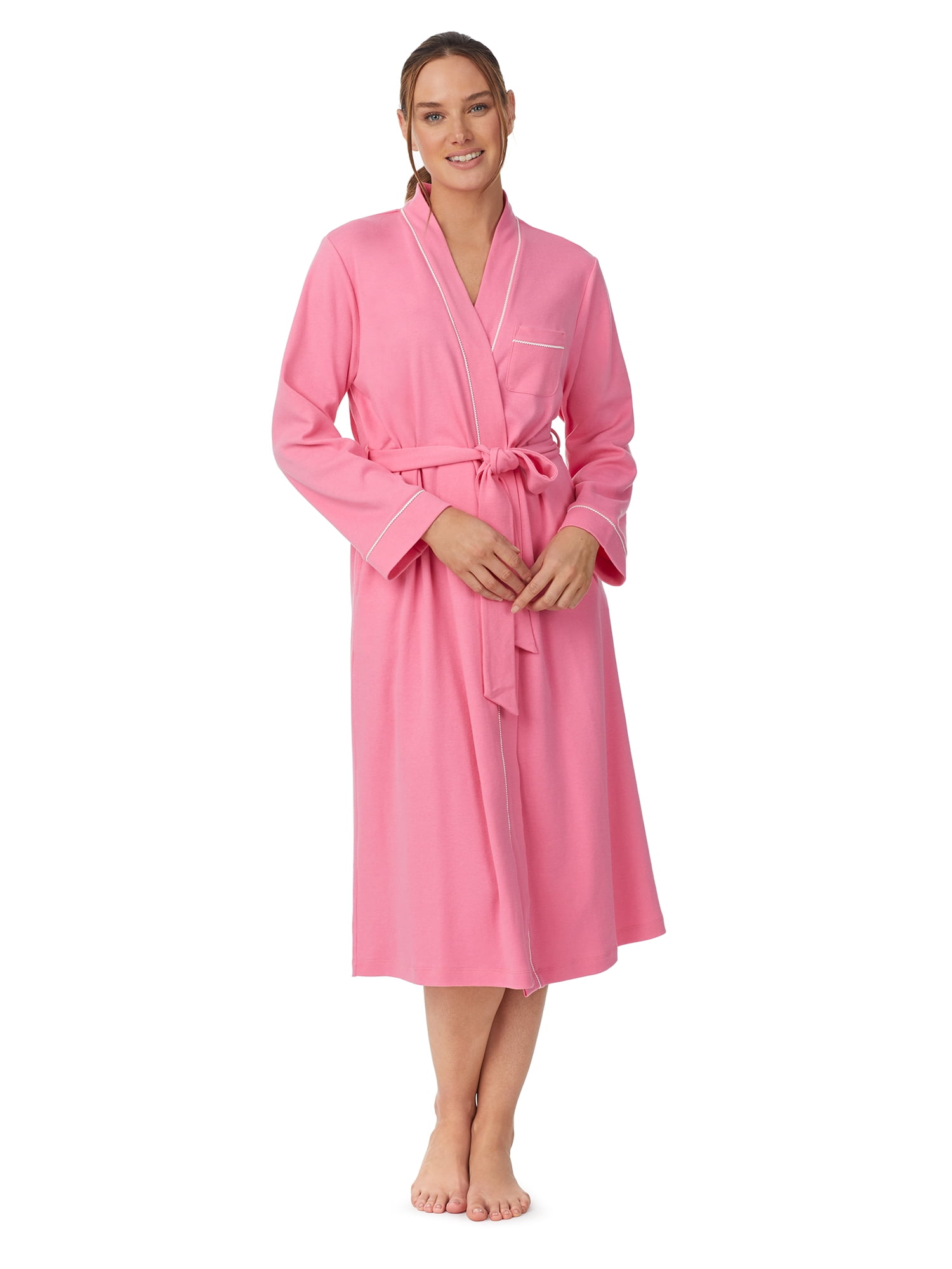 Aria Long Sleeve Wrap Robe 48" with pockets, Women's Size XS-5X ...