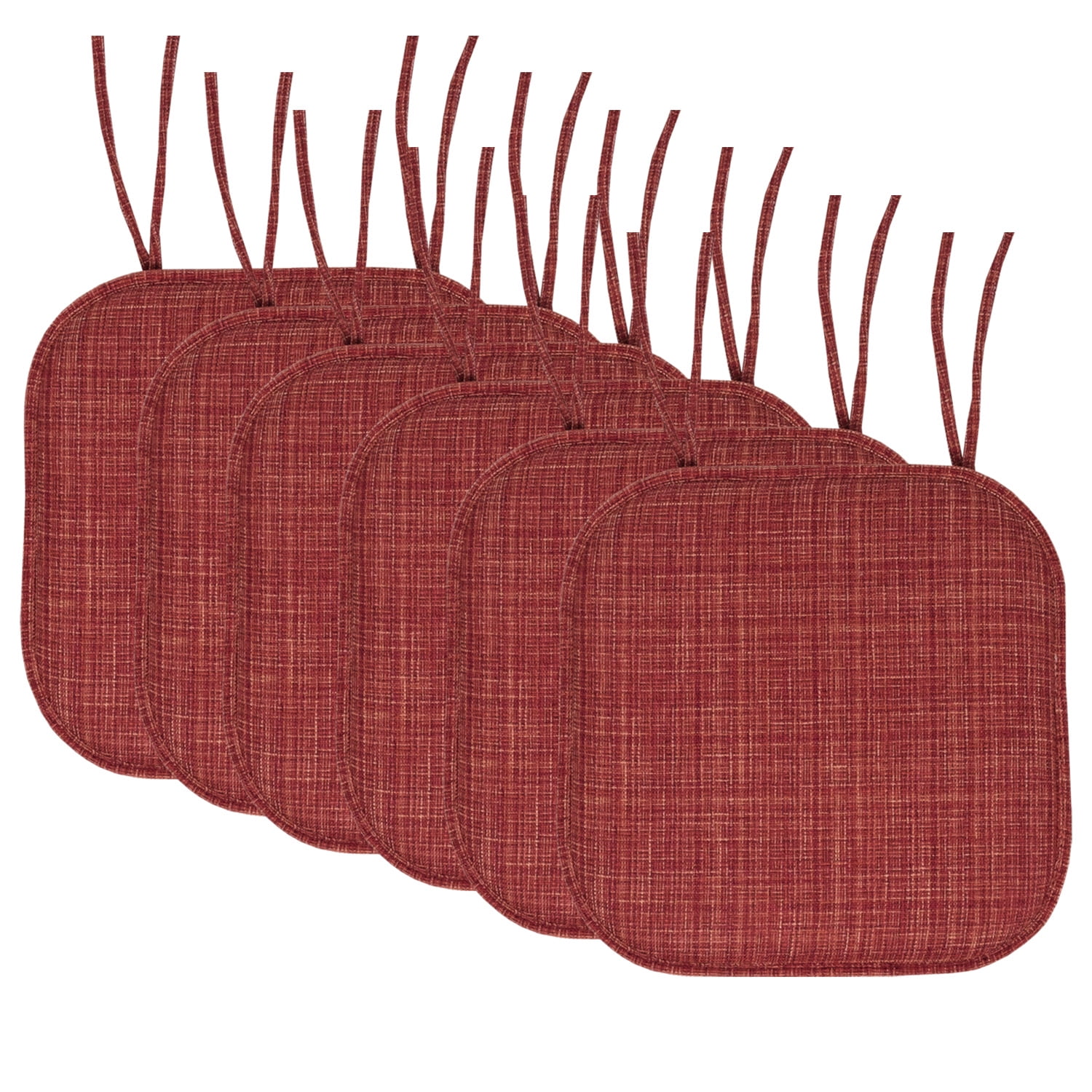 Aria Memory Foam Non-Slip Chair Cushion Pad with Ties 6 Pack - Multi ...