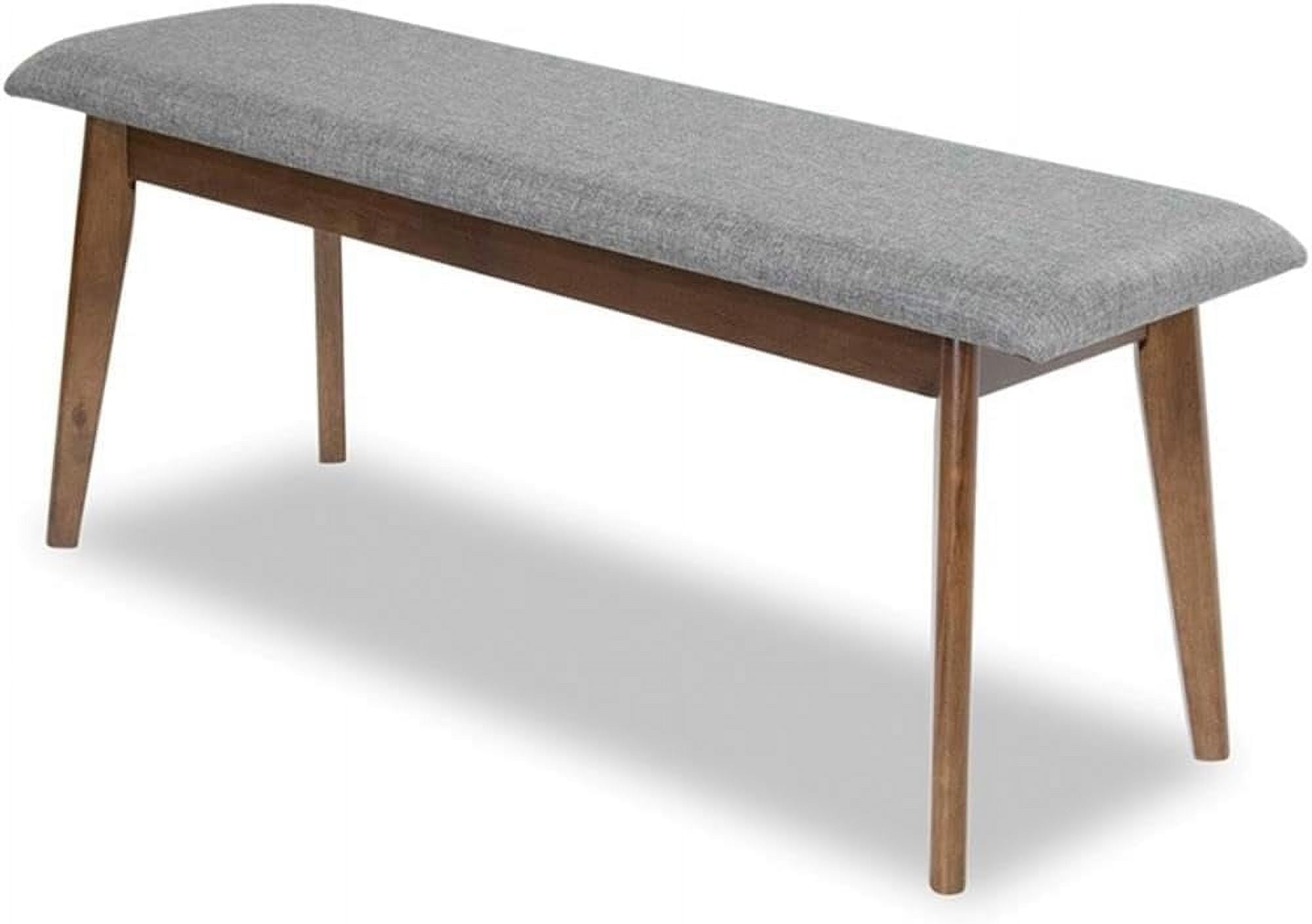Aria Mid-Century Modern Design Small Fabric Upholstered Dining Bench in ...