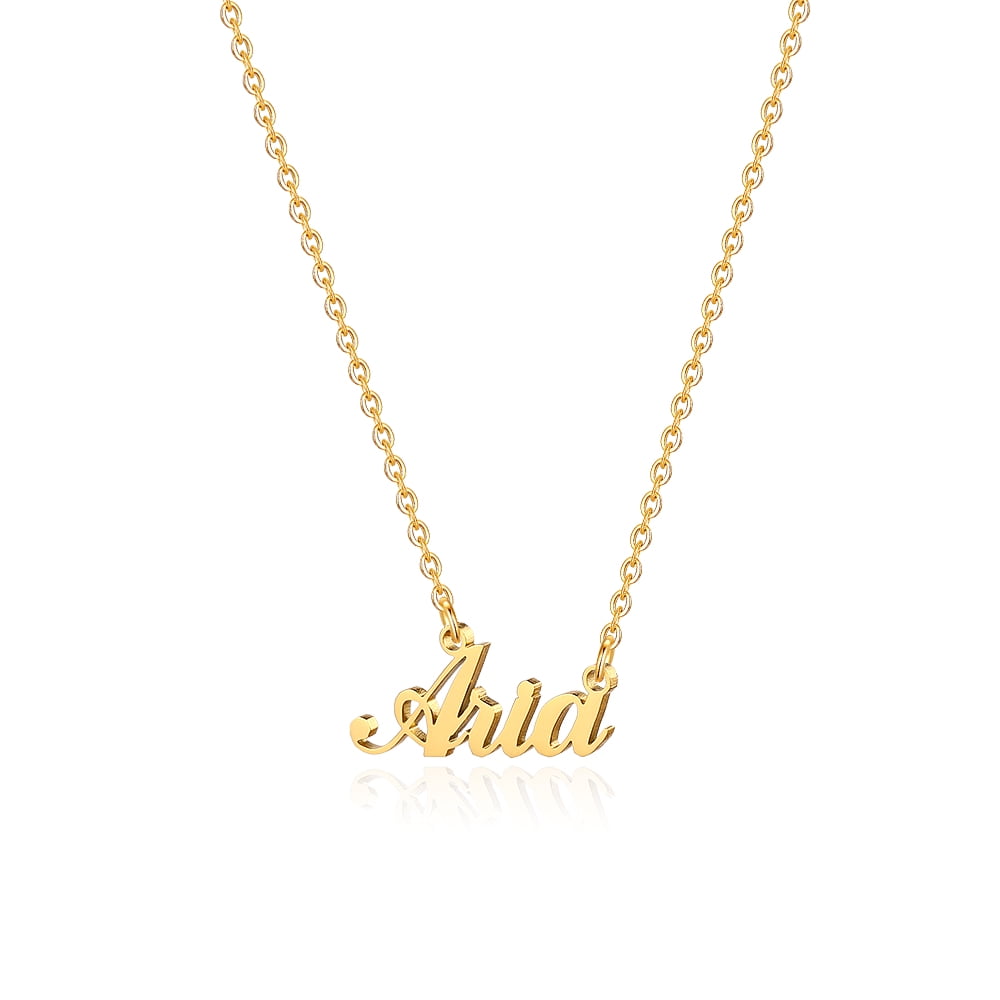 Aria Name Necklace, 18K Gold Filled Custom Name Necklace Personalized ...