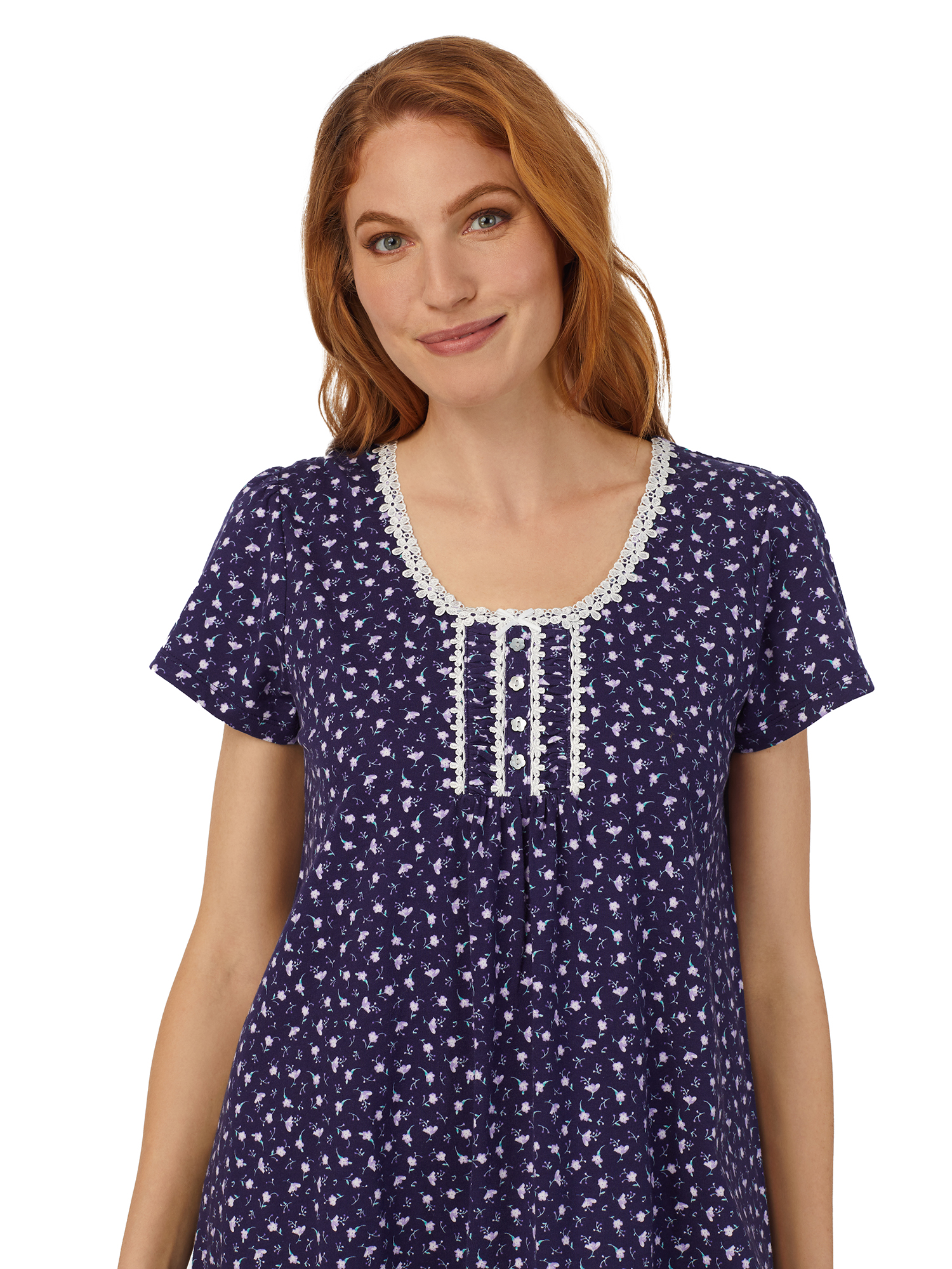 Aria Women's 100% Cotton Cap Sleeve Sleepwear Nightgown, Sizes XS-5X ...