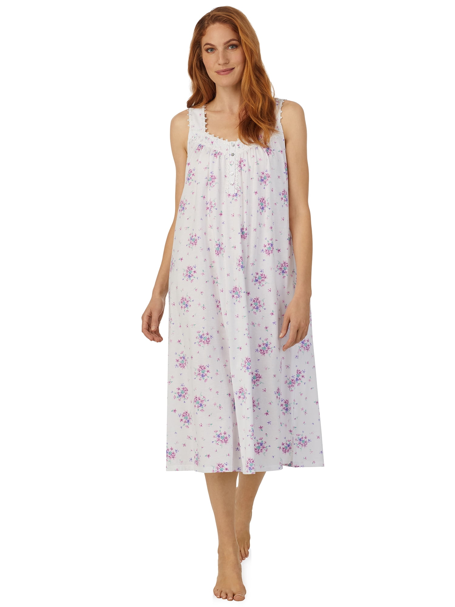 Aria Womens 100 Cotton Sleeveless V Neck 46 Nightgown Sizes Xs 4x