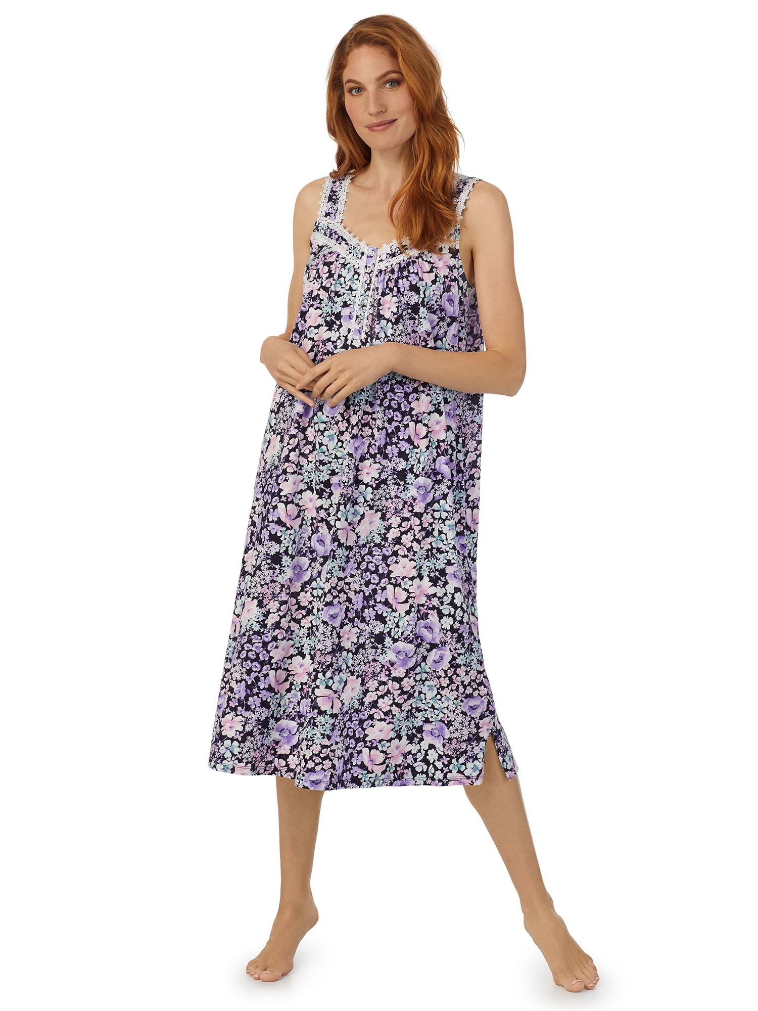 Aria Womens 100 Cotton Sleeveless V Neck 46 Nightgown Sizes Xs 4x