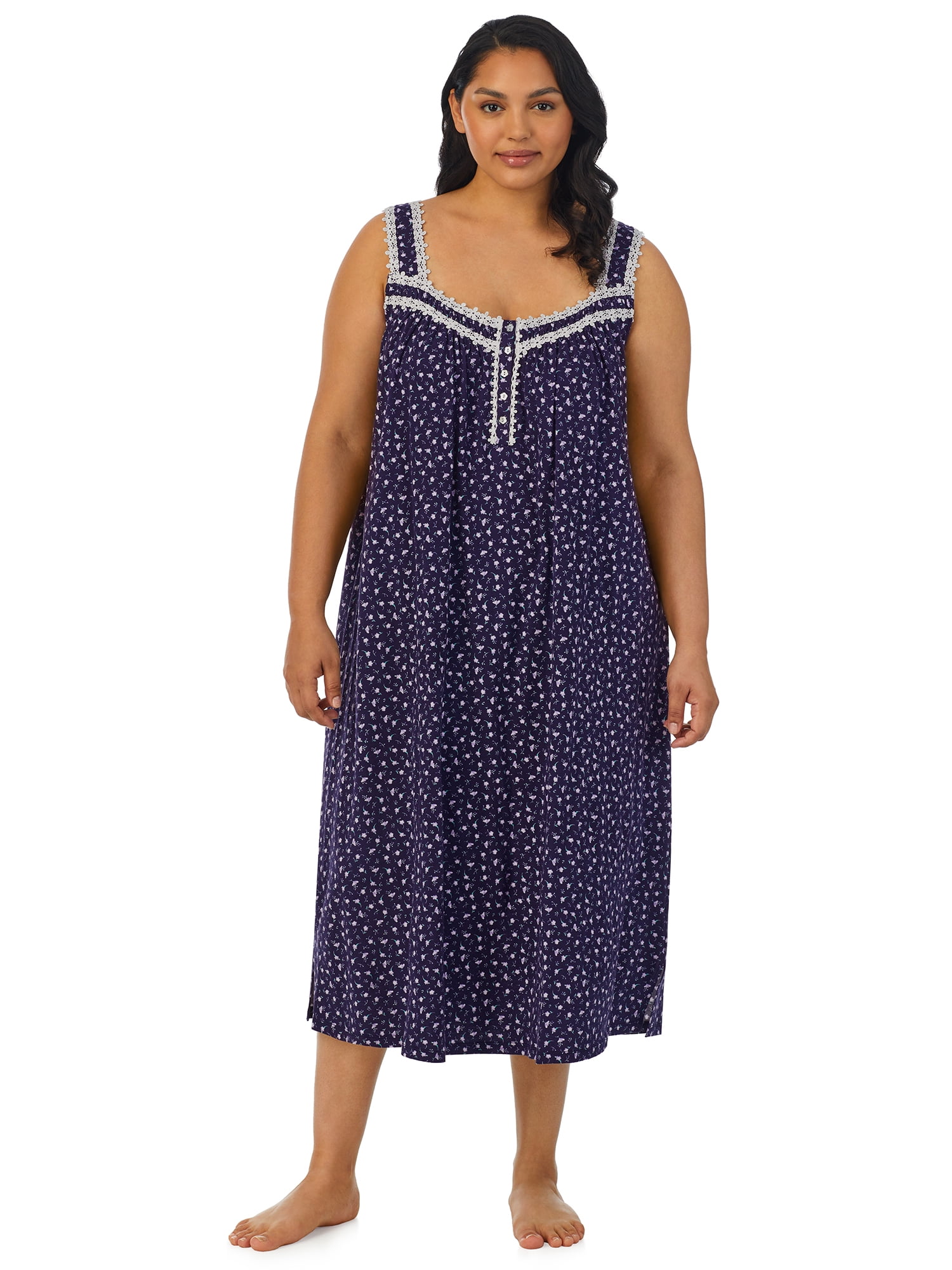 Aria Womens 100 Cotton Sleeveless V Neck 46 Nightgown Sizes Xs 5x