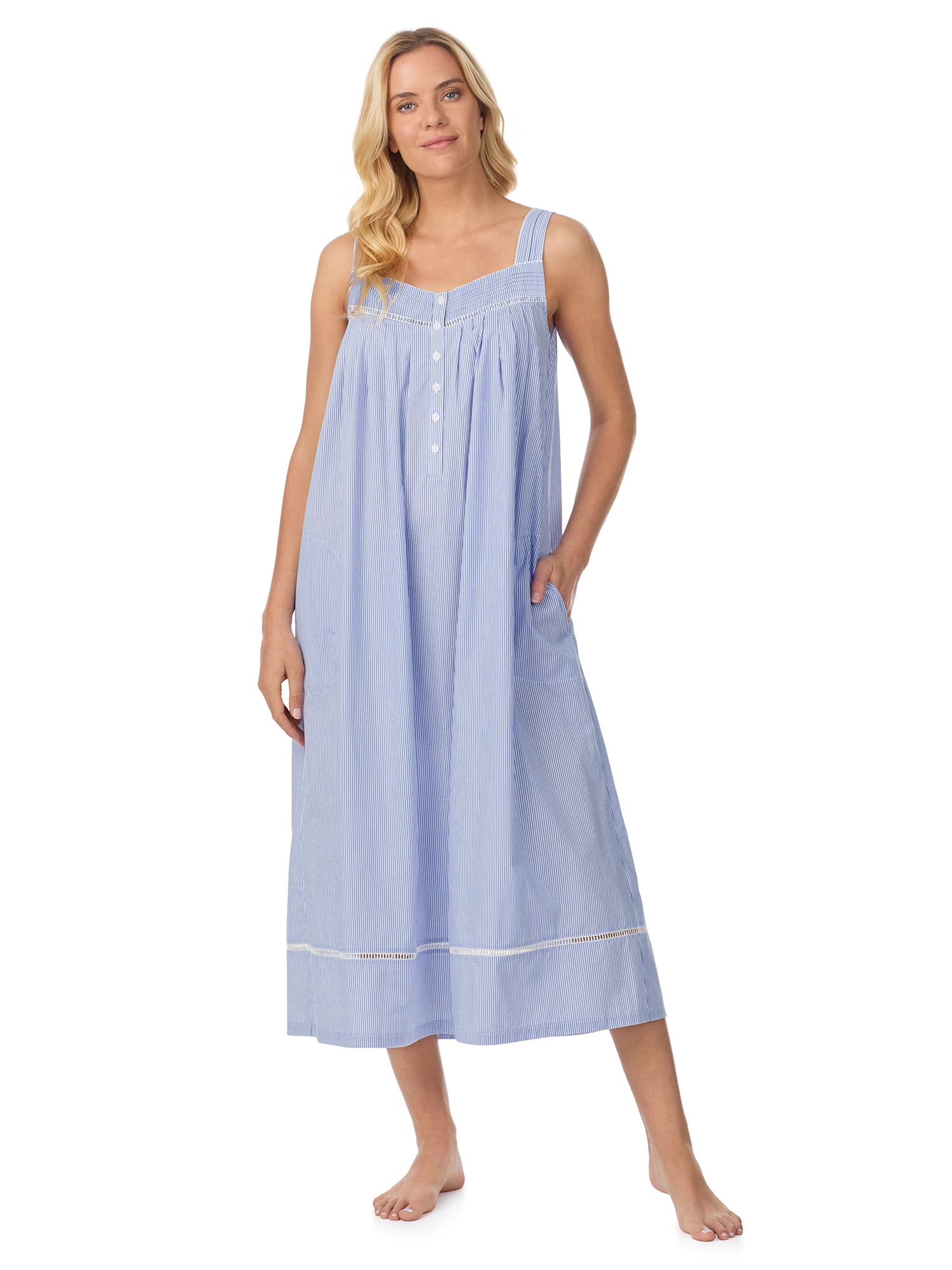 Aria Women's Lightweight Cotton Woven 50" Ballet Nightgown, Sizes XS-5X ...