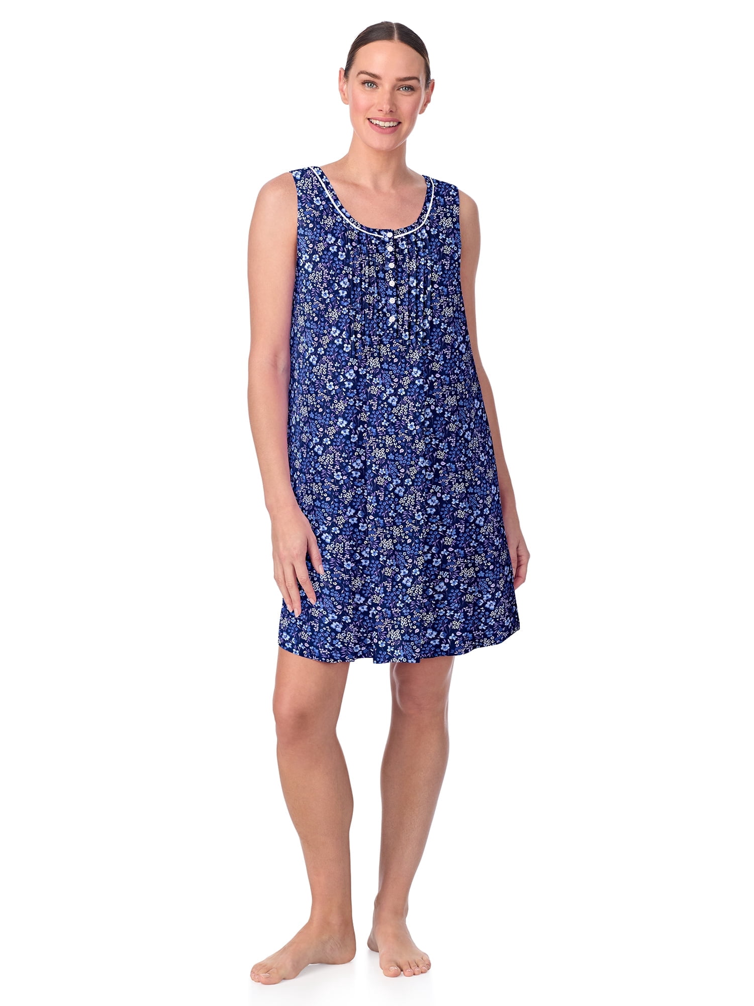 Aria Women’s Knit Scoop Neck Henley 36” Chemise, Sizes XS-5X - Walmart.com