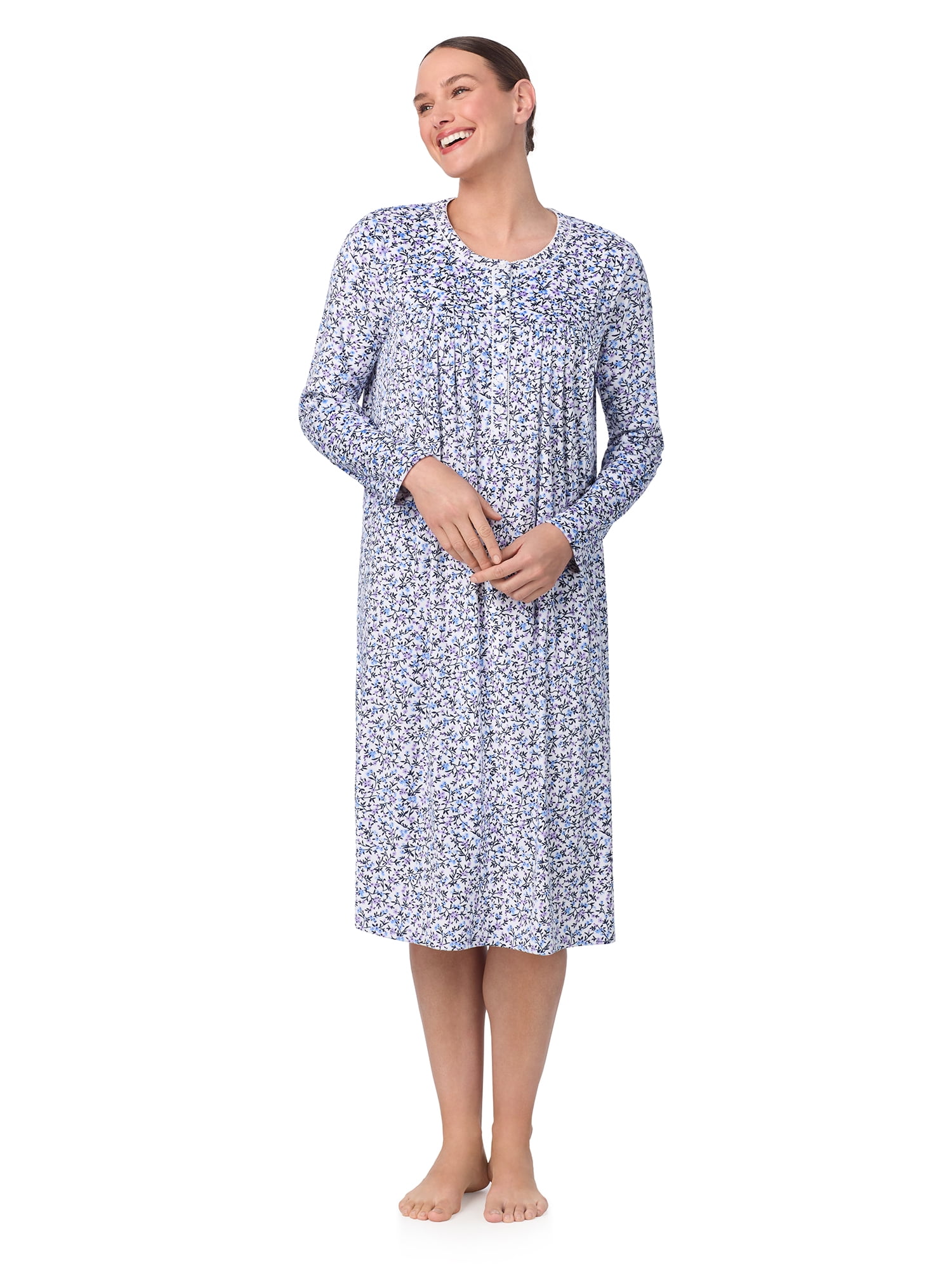 Aria Women's Knit Velour Long Sleeve Ballet Nightgown XS-5X, Recycled ...
