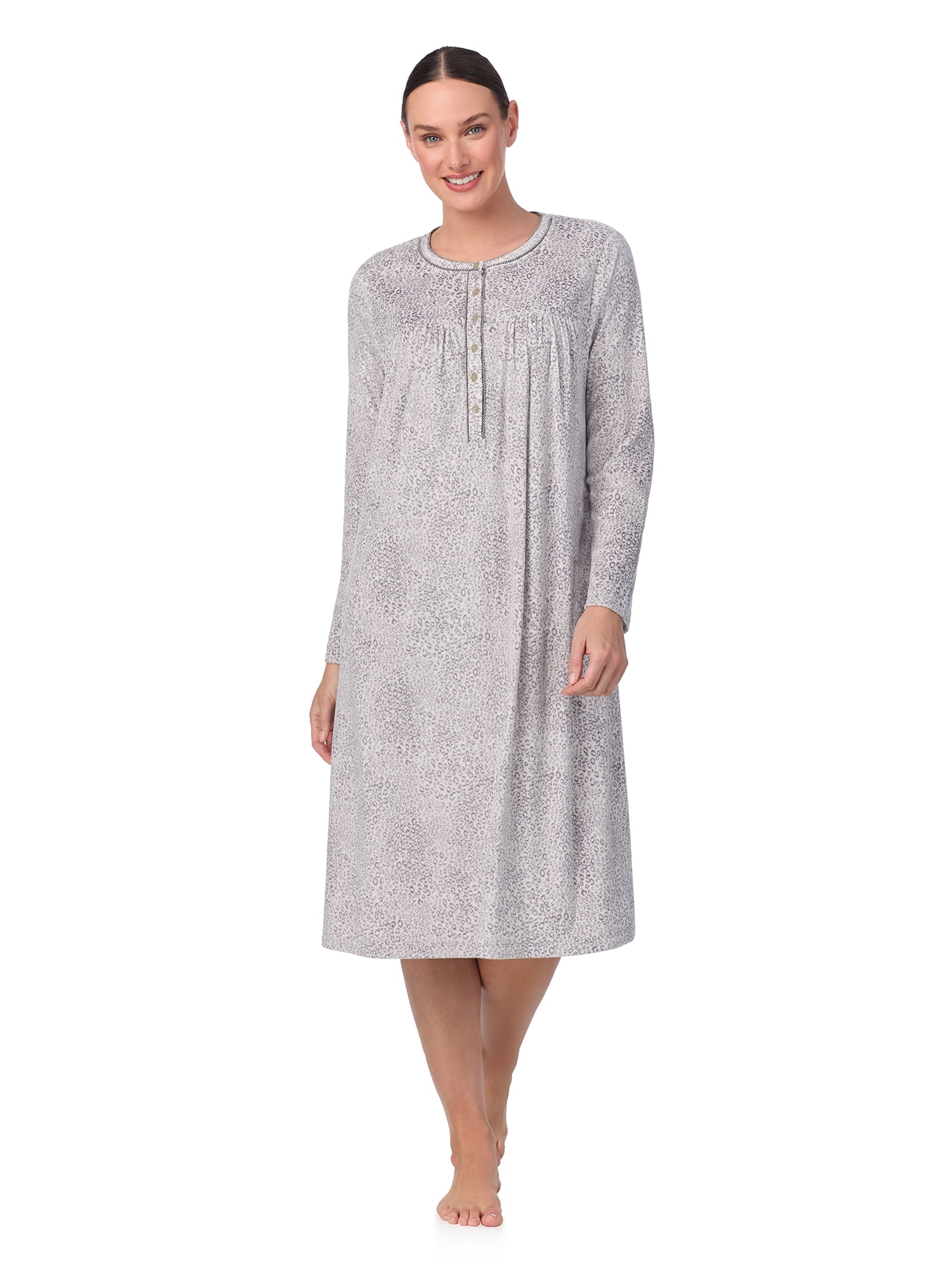 Aria Women’s Knit Velour Long Sleeve Ballet Nightgown, Sizes XS-5X ...