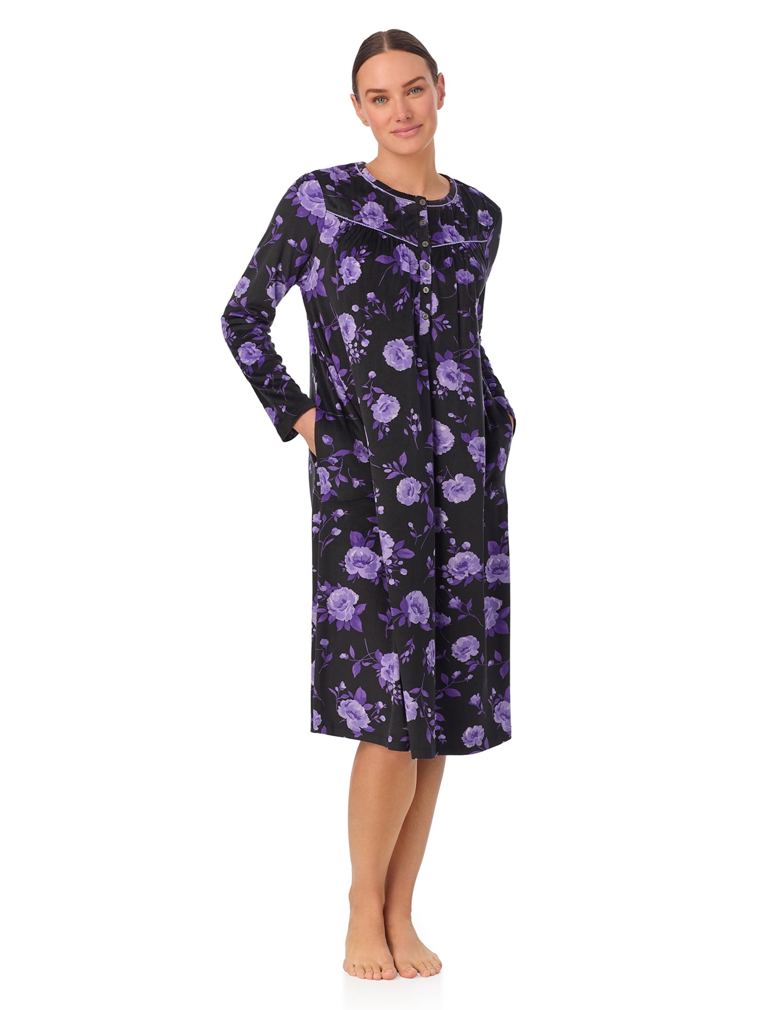 Aria Long Sleeve Velour Sleepwear Gown - Friendly & Stylish - Walmart.com