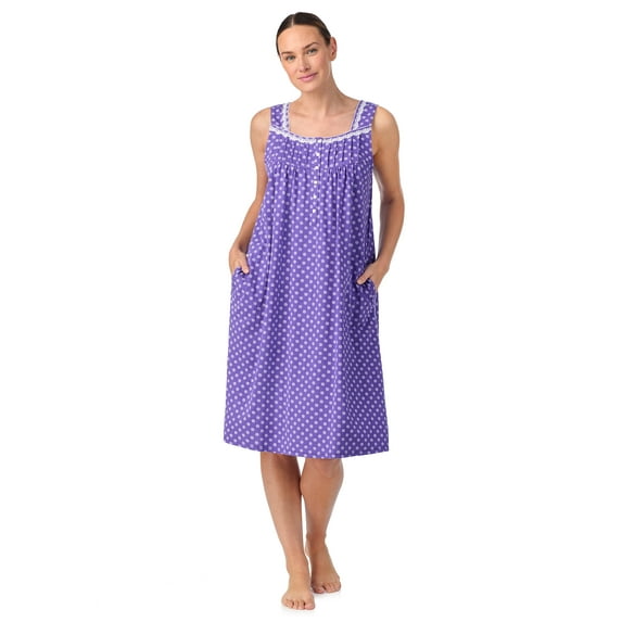 Aria Women's Sleeveless 40" Cotton Nightgown, Sizes XS-5X - Walmart.com