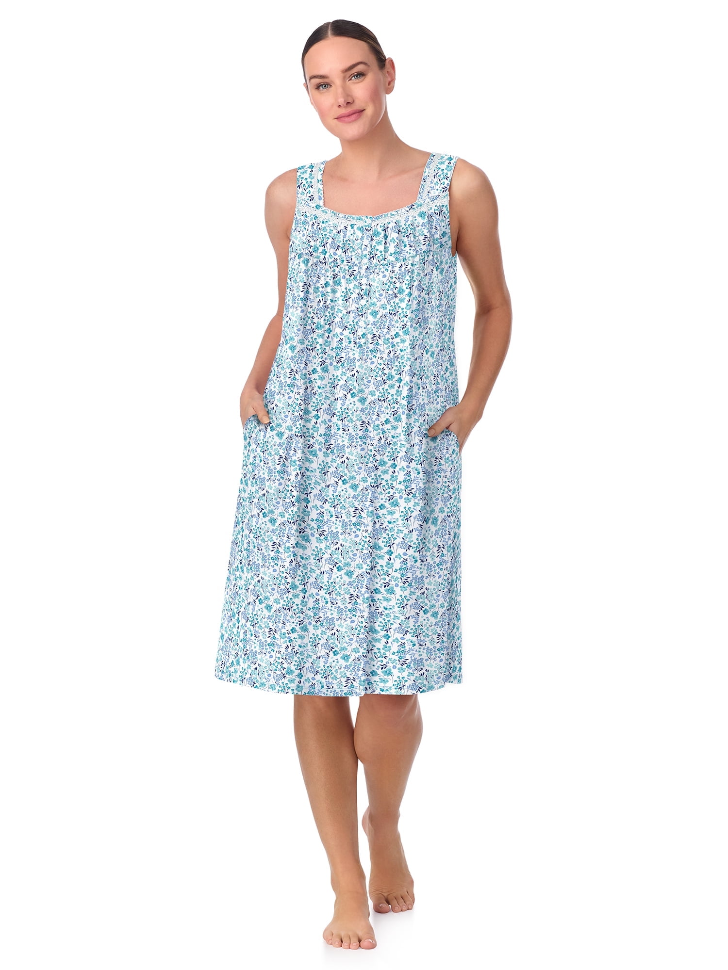 Aria Women's Sleeveless 100% Cotton Nightgown, Sizes XS-5X - Walmart.com