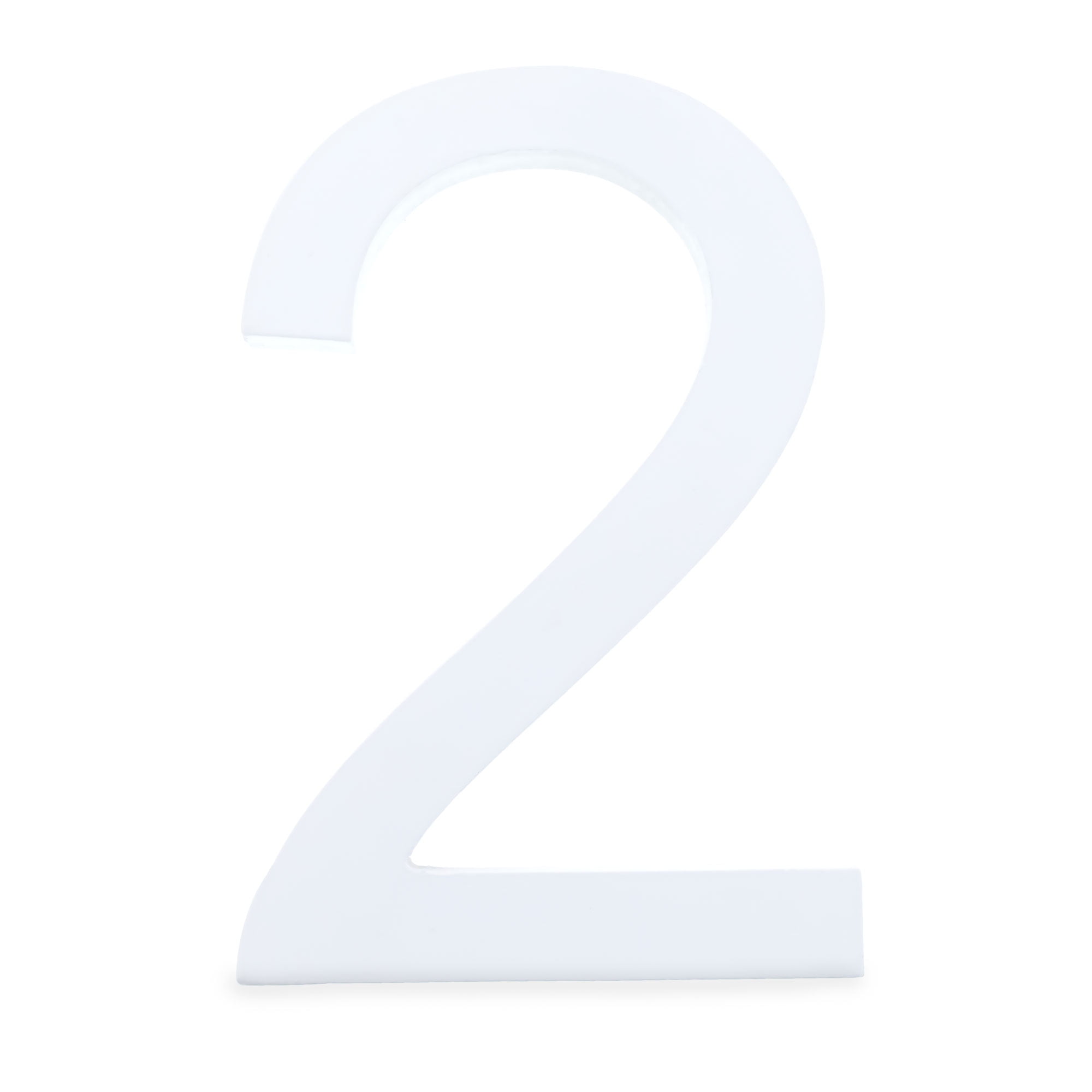 Arial Font White Painted MDF Wood Number 2 (Two) 6 Inches - Walmart.com