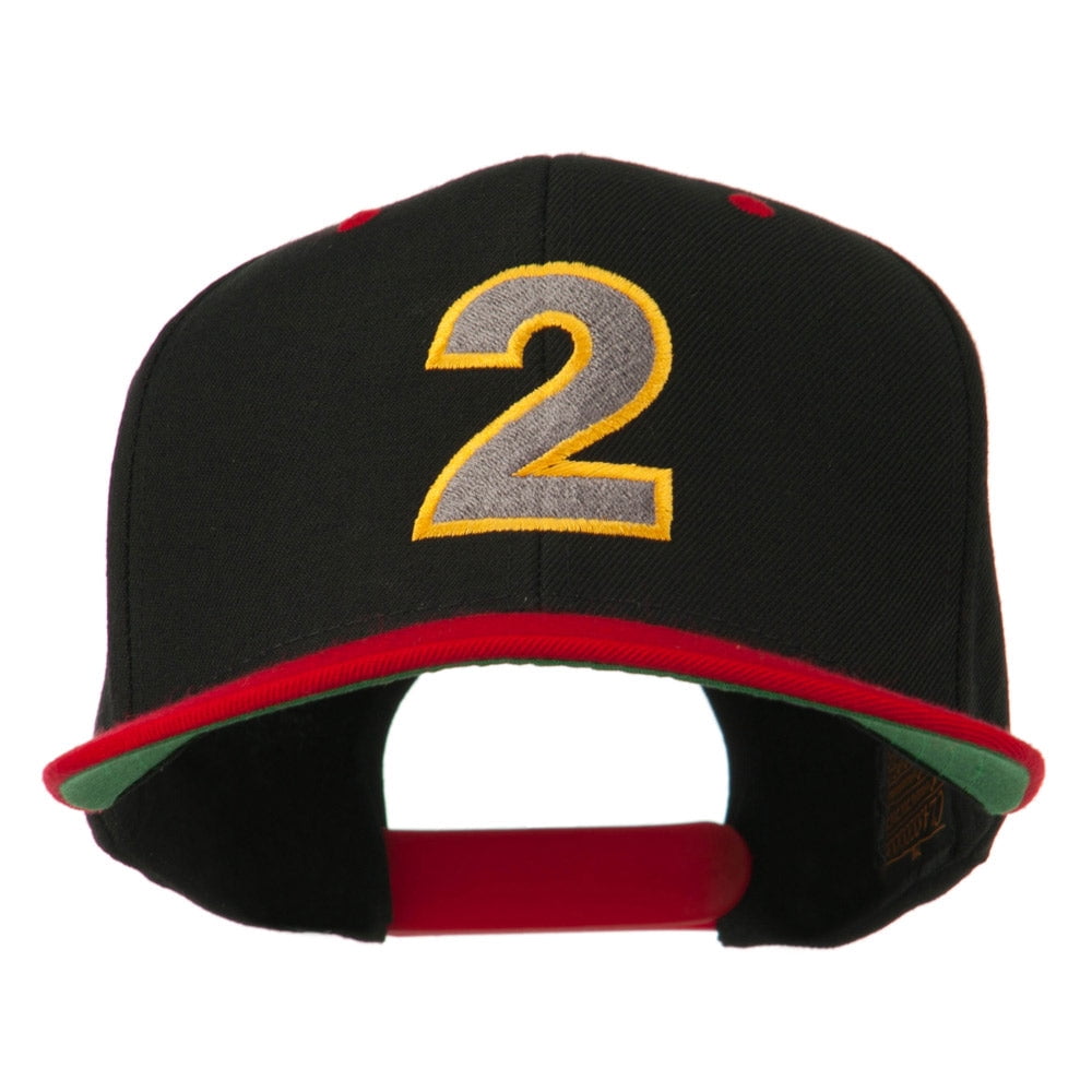 Arial Number 2 Embroidered Classic Two Tone Cap - Black Red OSFM ...