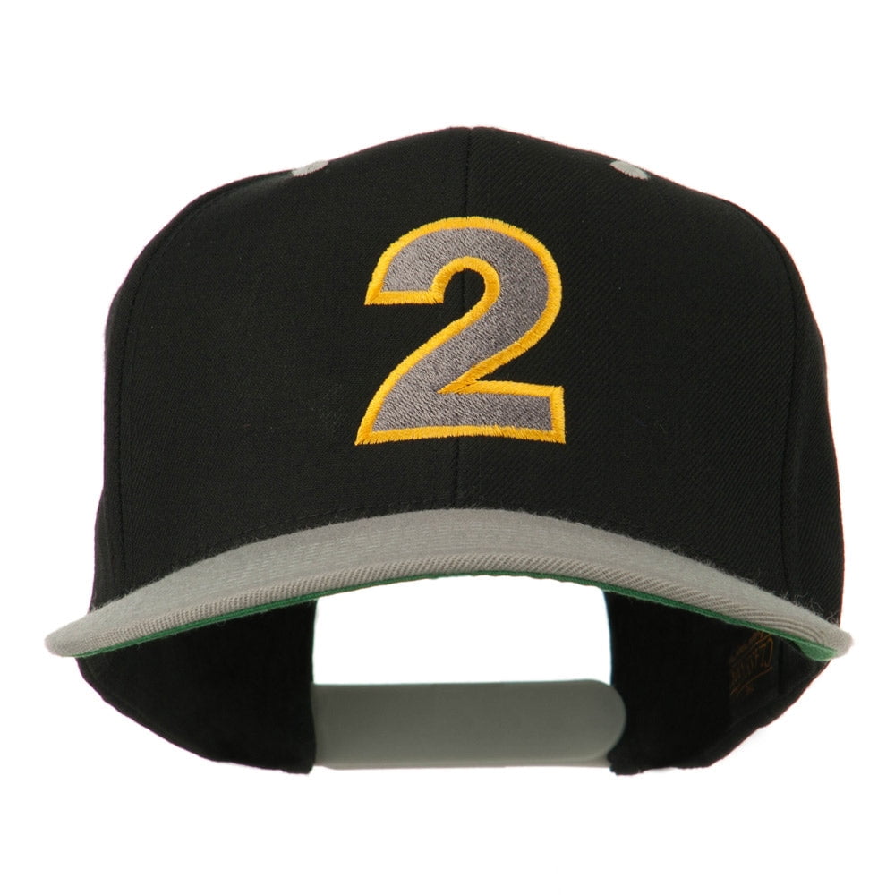 Arial Number 2 Embroidered Classic Two Tone Cap - Black Silver OSFM ...