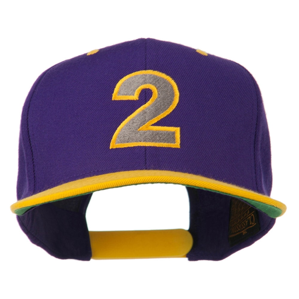 Arial Number 2 Embroidered Classic Two Tone Cap - Purple Gold OSFM ...