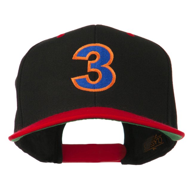 Arial Number 3 Embroidered Classic Two Tone Cap - Black Red OSFM ...