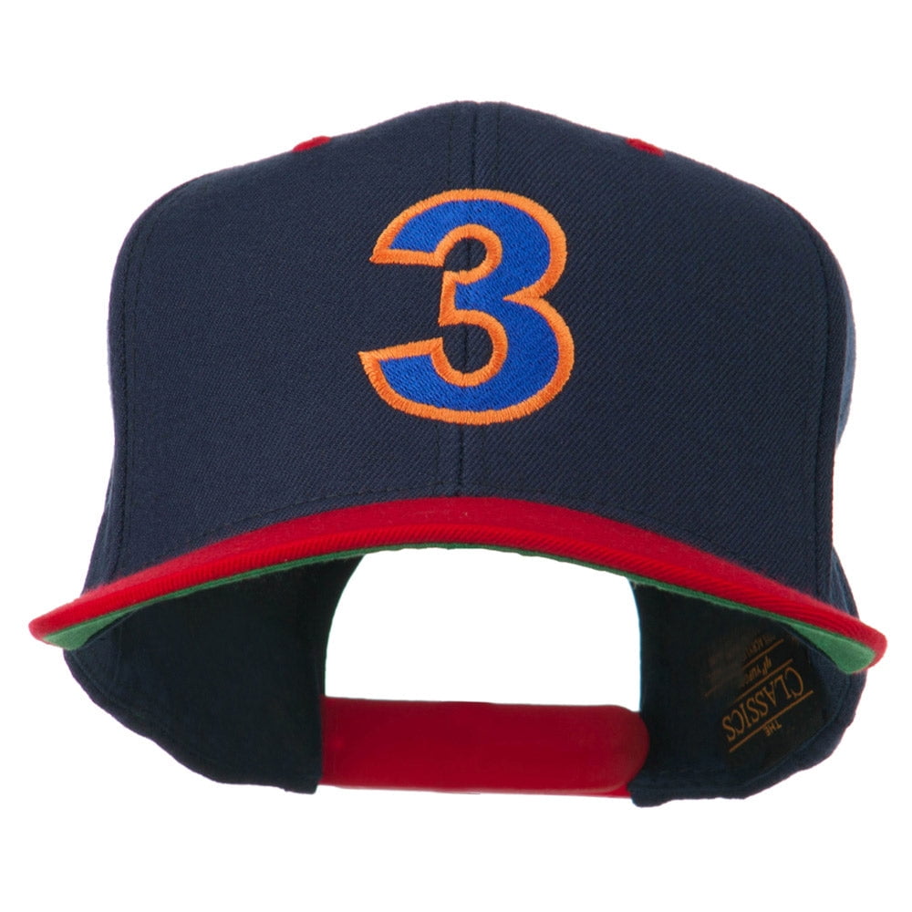 Arial Number 3 Embroidered Classic Two Tone Cap - Navy Red OSFM ...