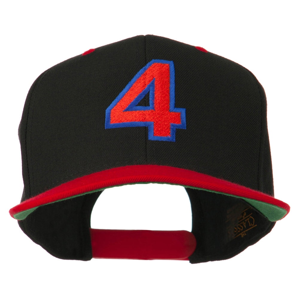 Arial Number 4 Embroidered Classic Two Tone Cap - Black Red OSFM ...